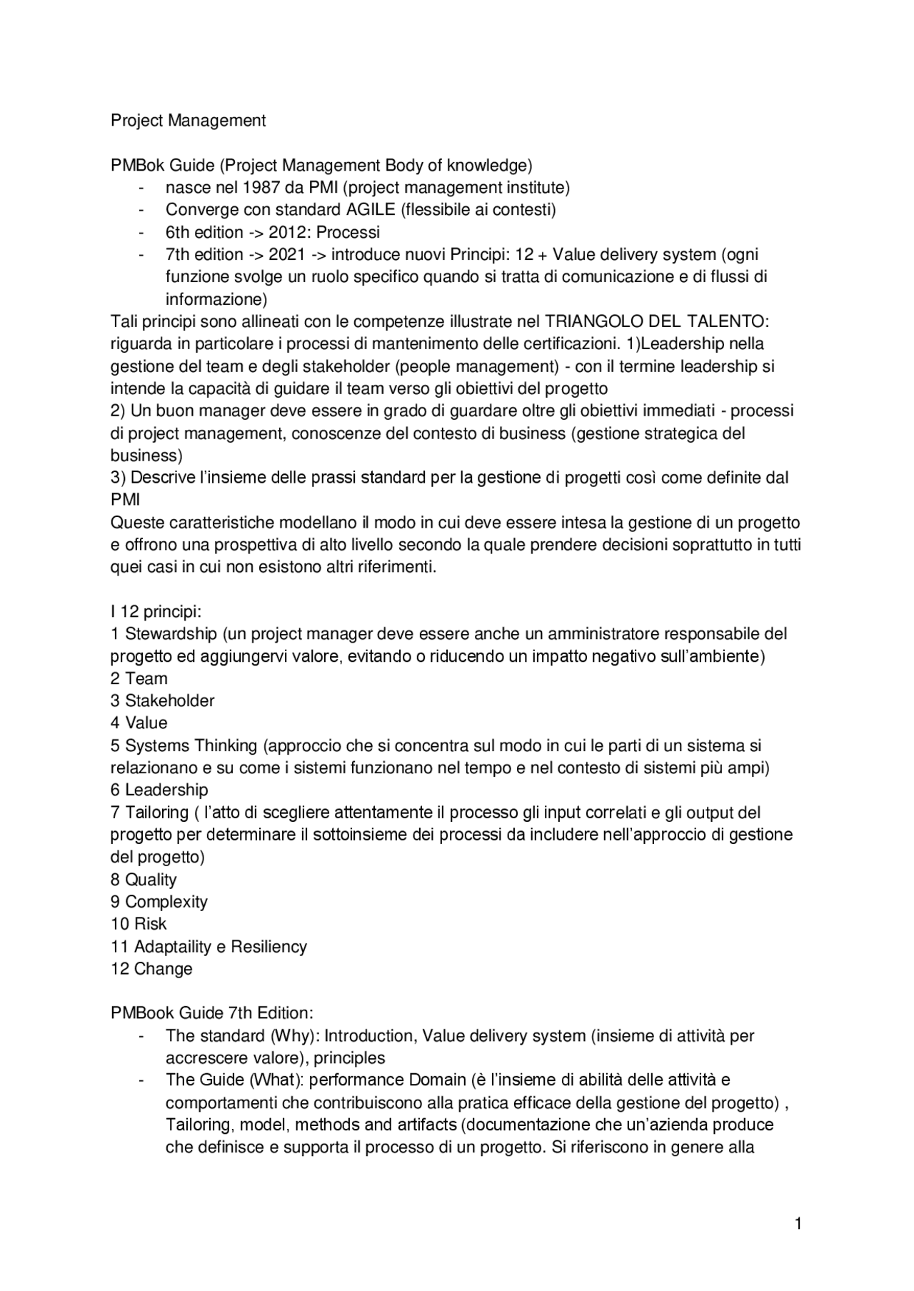 Appunti Project Management Sintesi Del Corso Di Project Management