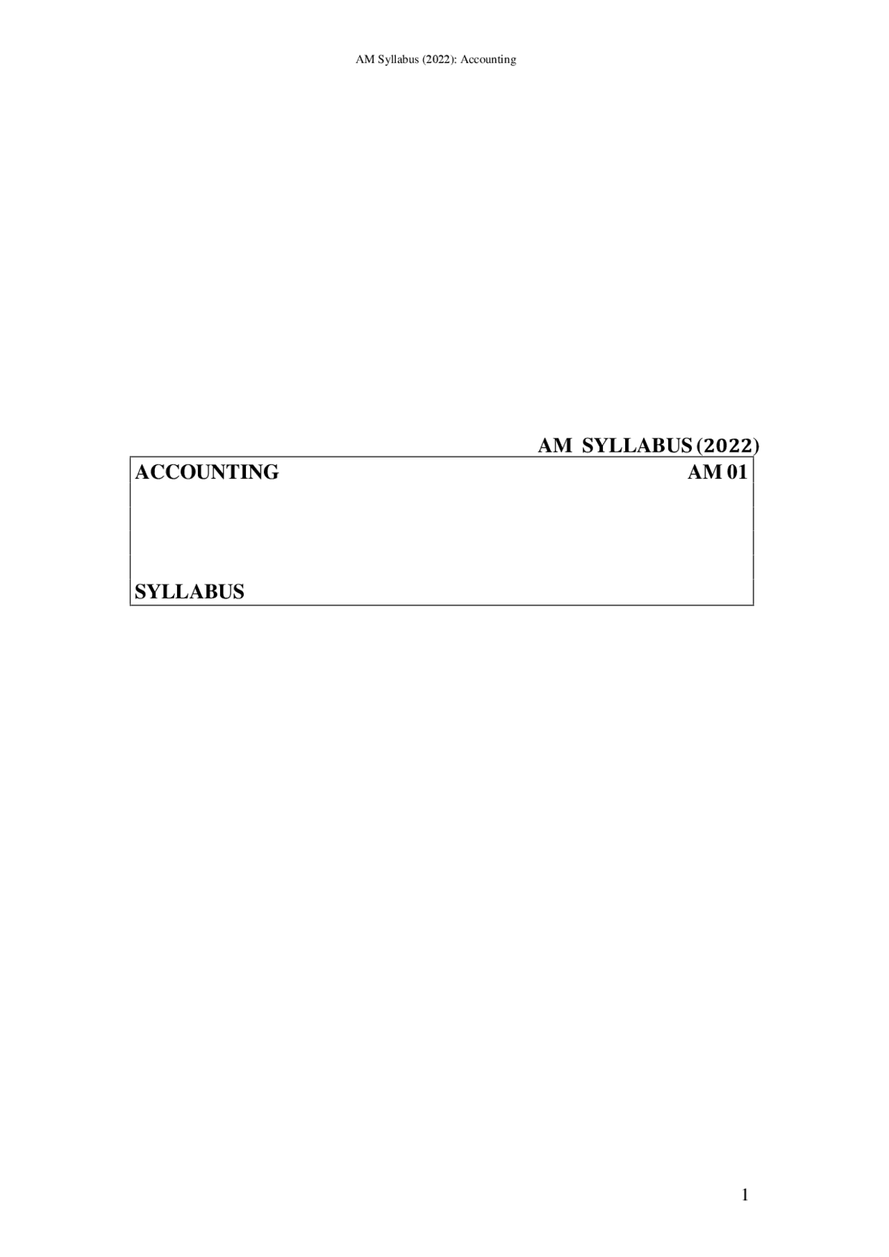 Am Syllabus 2022 Accounting Am 01 Lecture Notes Accounting Docsity