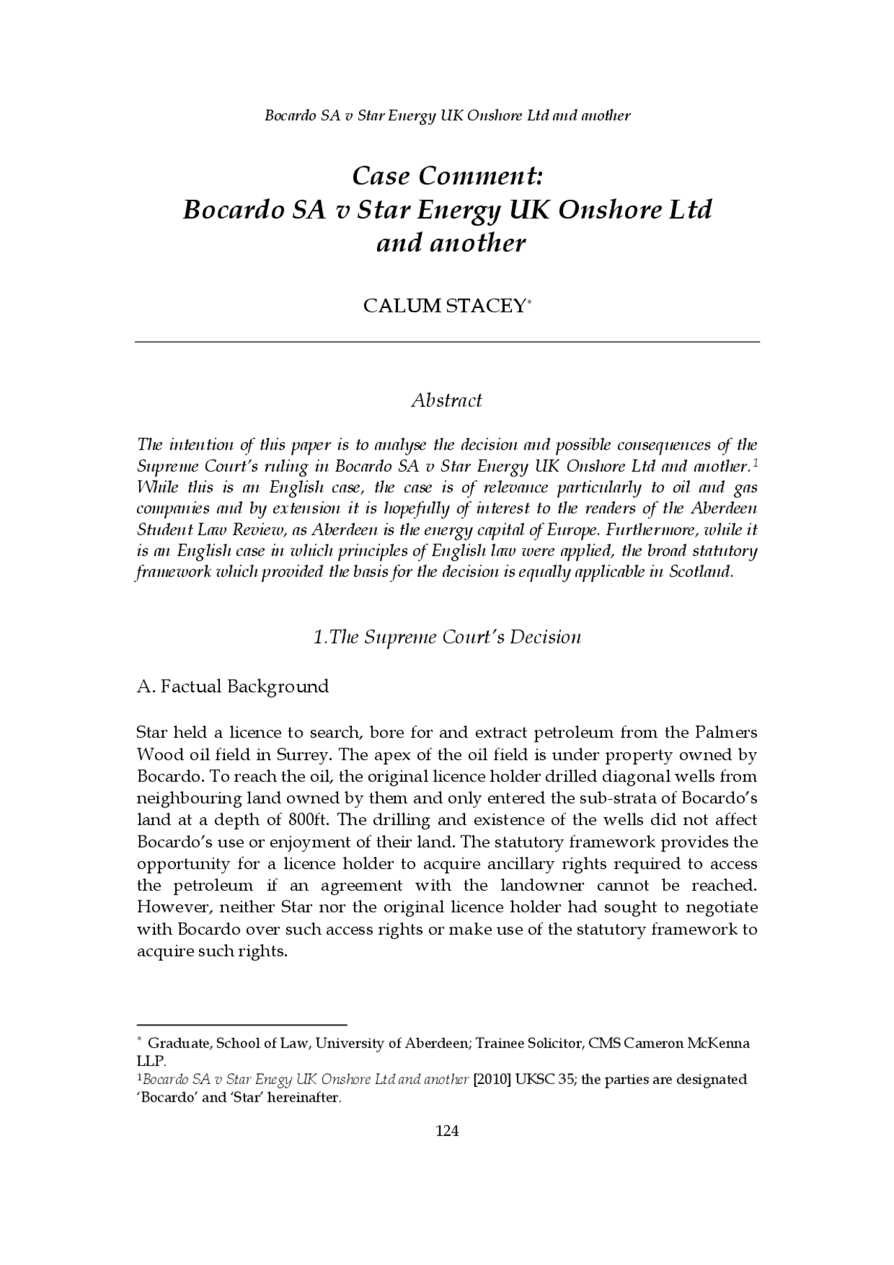 Bocardo SA v Star Energy UK Onshore Ltd and another | Notas de aula ...