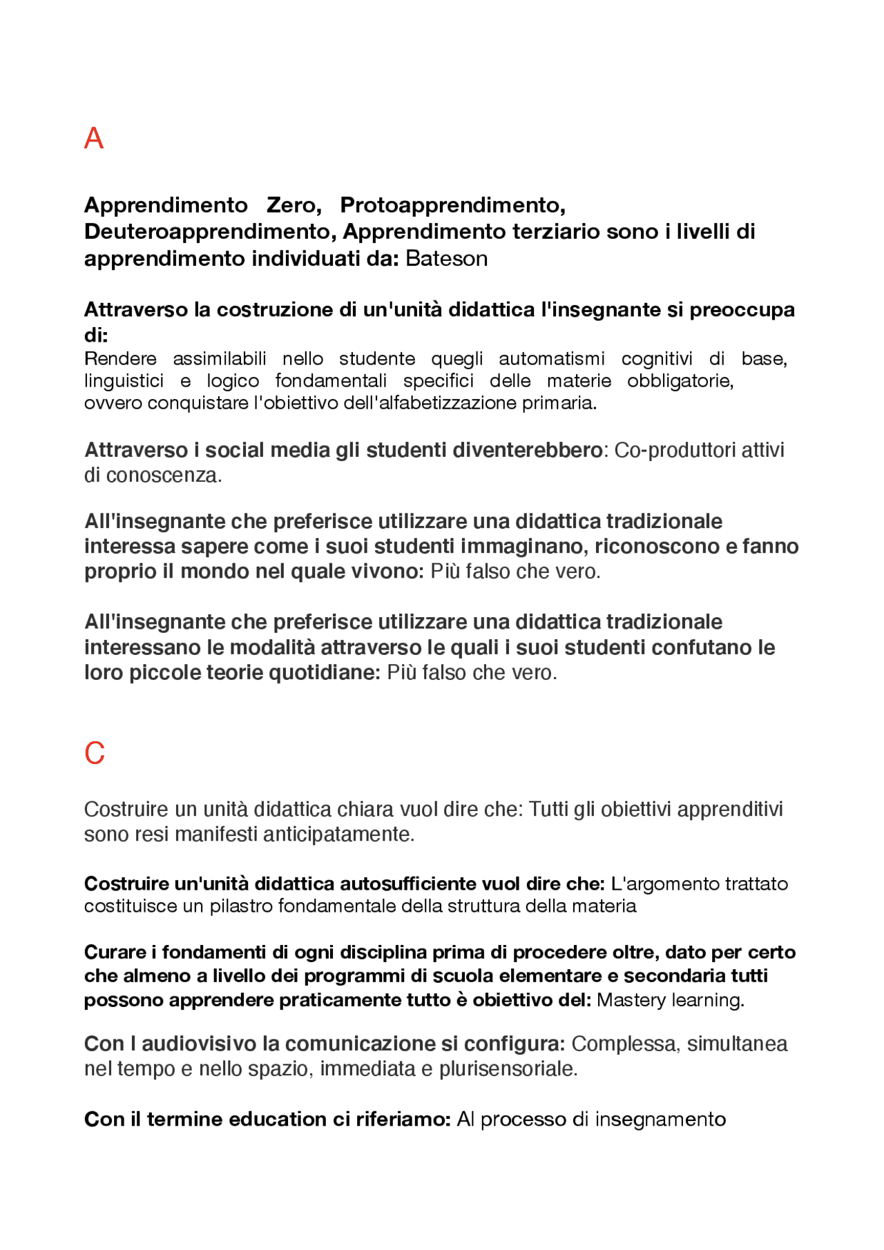 Test Tecnologia Per La Didattica 24 Cfu Prove Desame Di Didattica