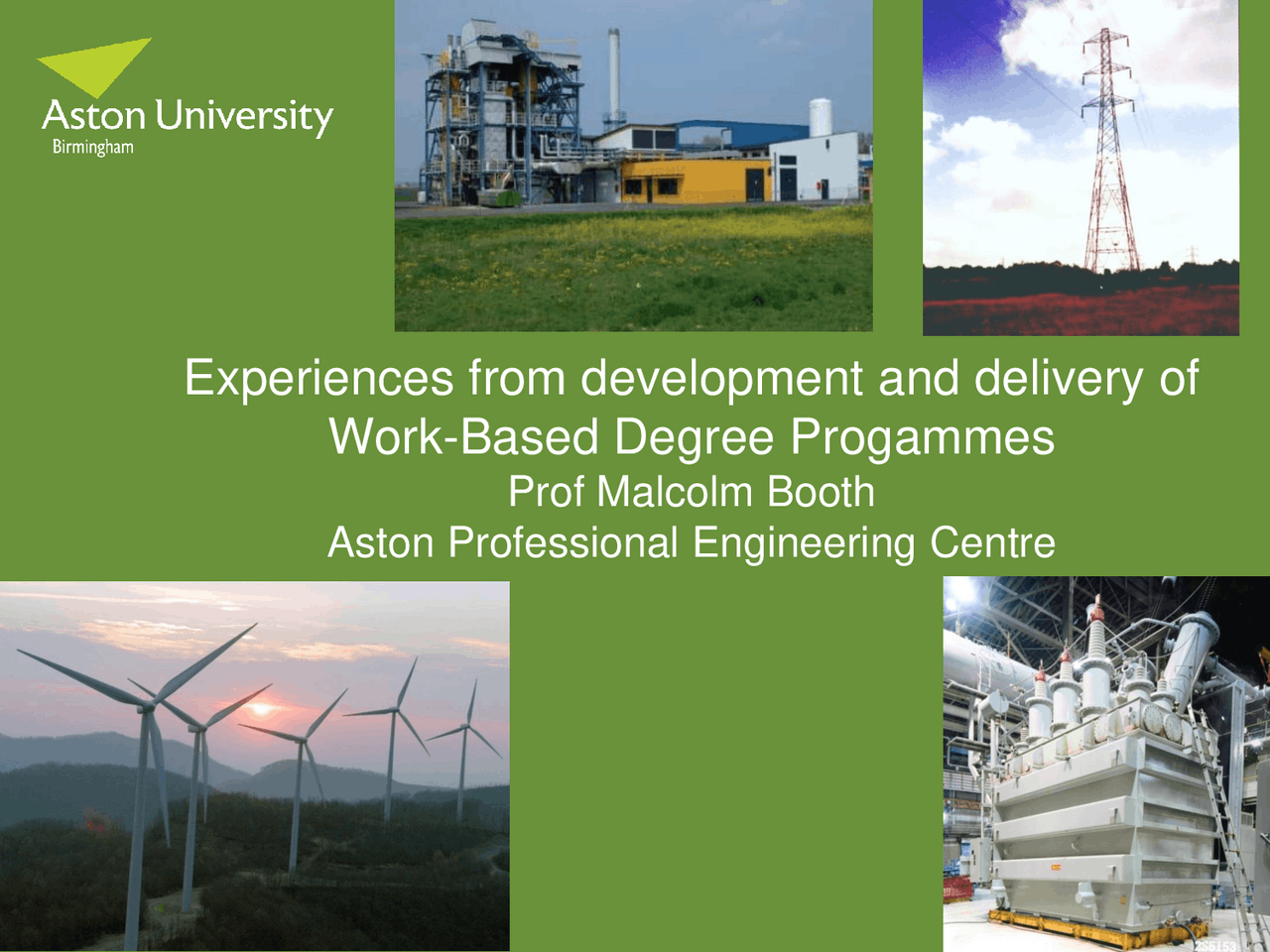 Prof Malcolm Booth Aston Professional Engineering Centre | Summaries Engineering | Docsity