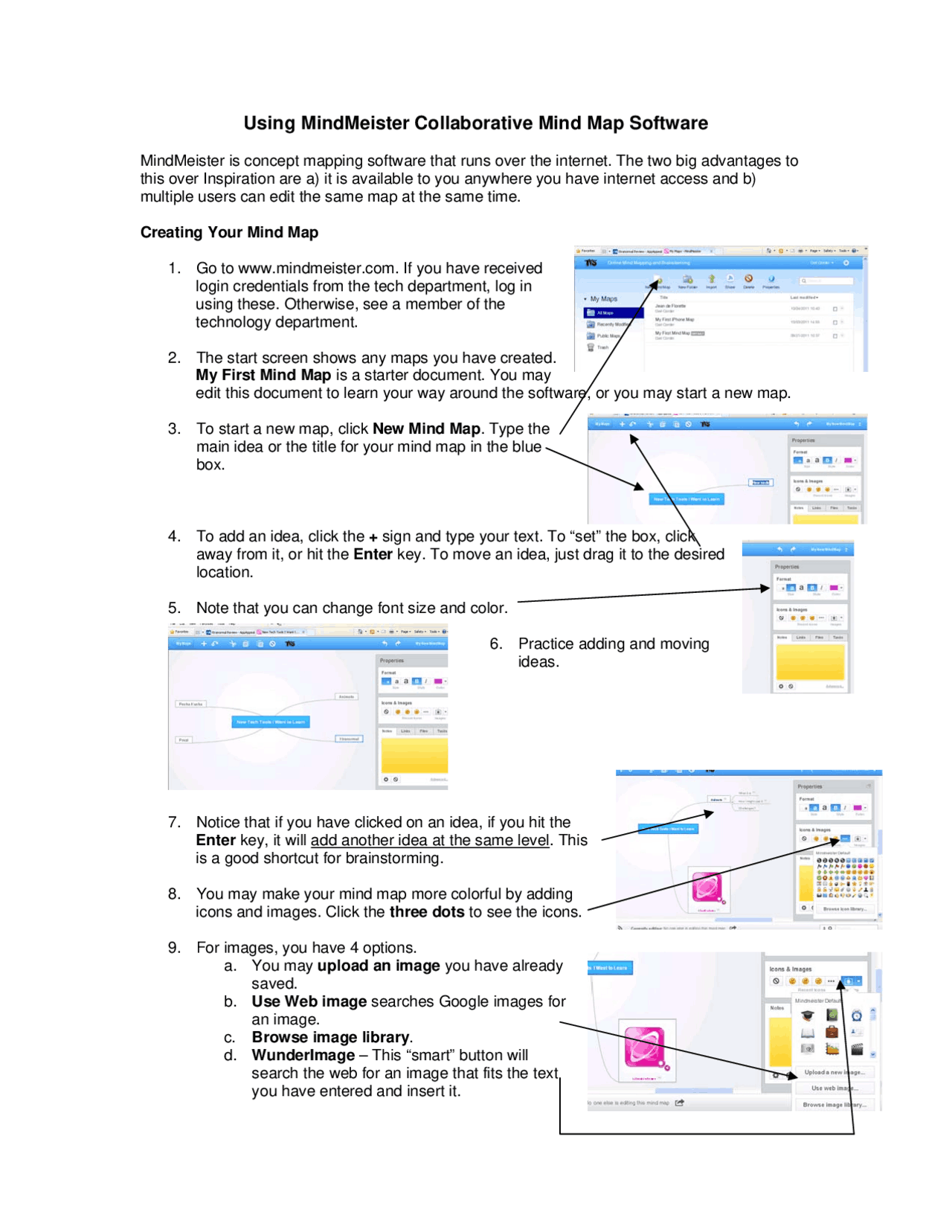 Using MindMeister for Collaborative Mind Map Creation | Exercises Technology | Docsity