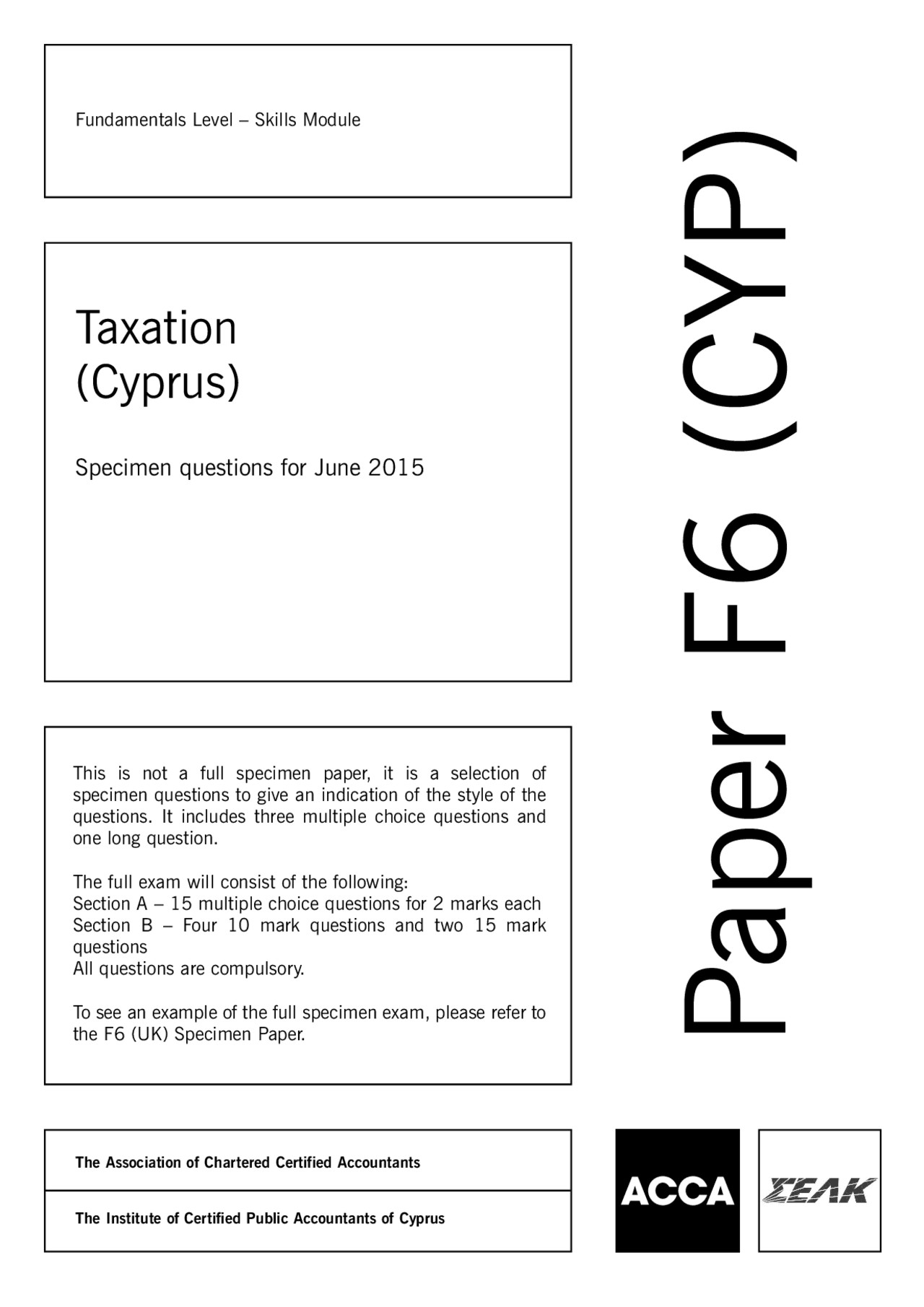 Taxation (Cyprus) | Slides Business | Docsity