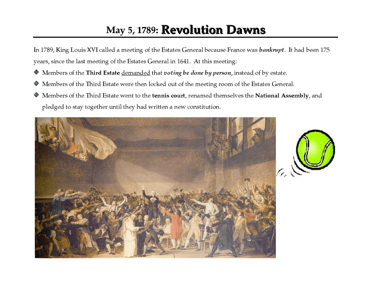 The French Revolution: Key Events and Milestones | Slides French | Docsity