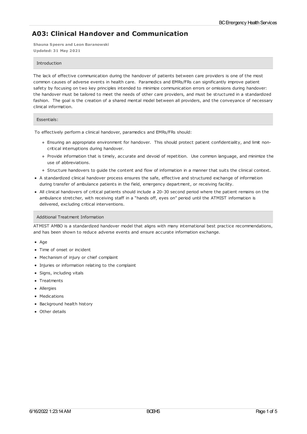 A03: Clinical Handover and Communication | Schemes and Mind Maps ...