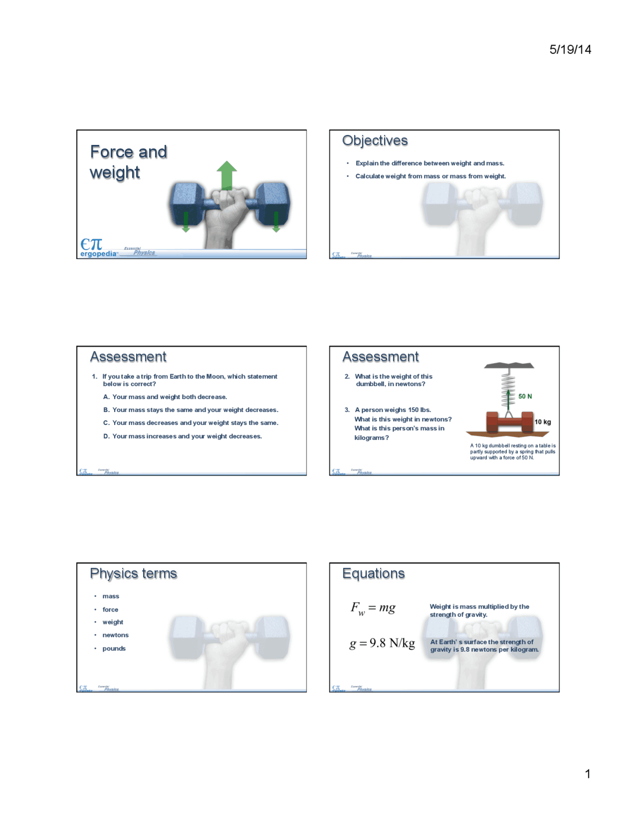 Force and weight | Lecture notes Physics | Docsity