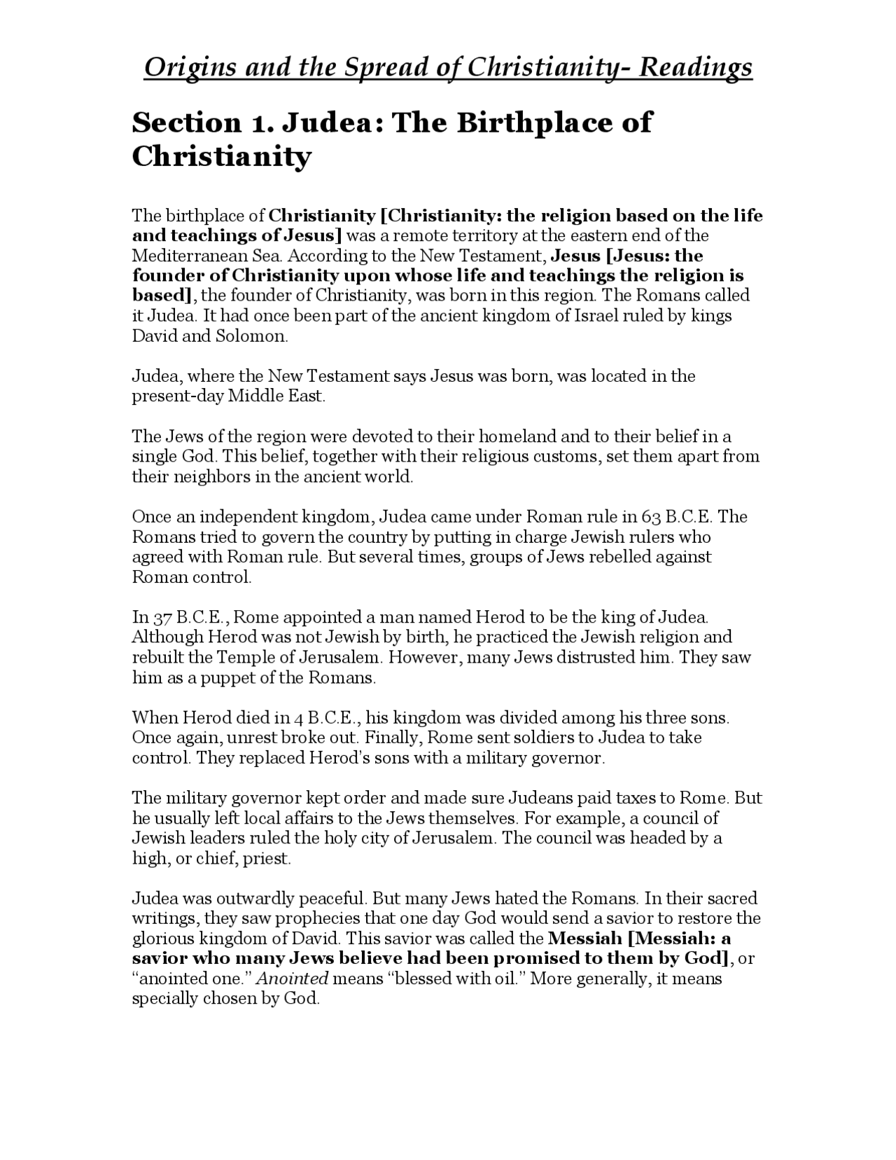 The Origins of Christianity in Judea: Birthplace and Spread of a ...