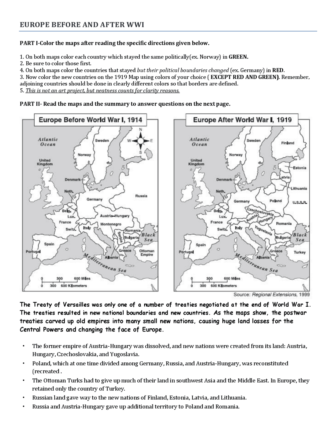 Europe Before and After WWI: Political Maps and New Nations | Lecture ...