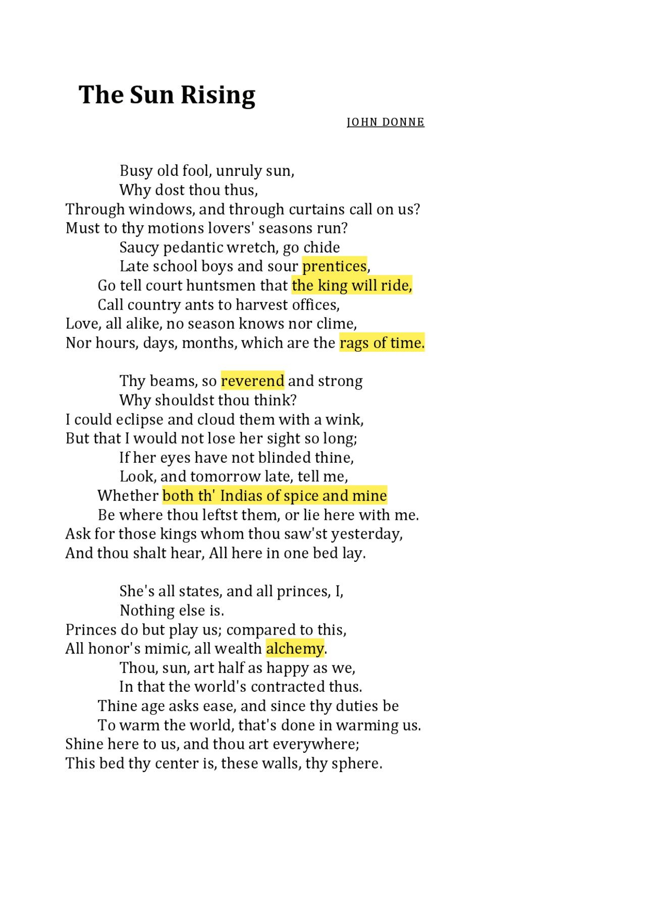 The Sun Rising Poem Explained - Infoupdate.org