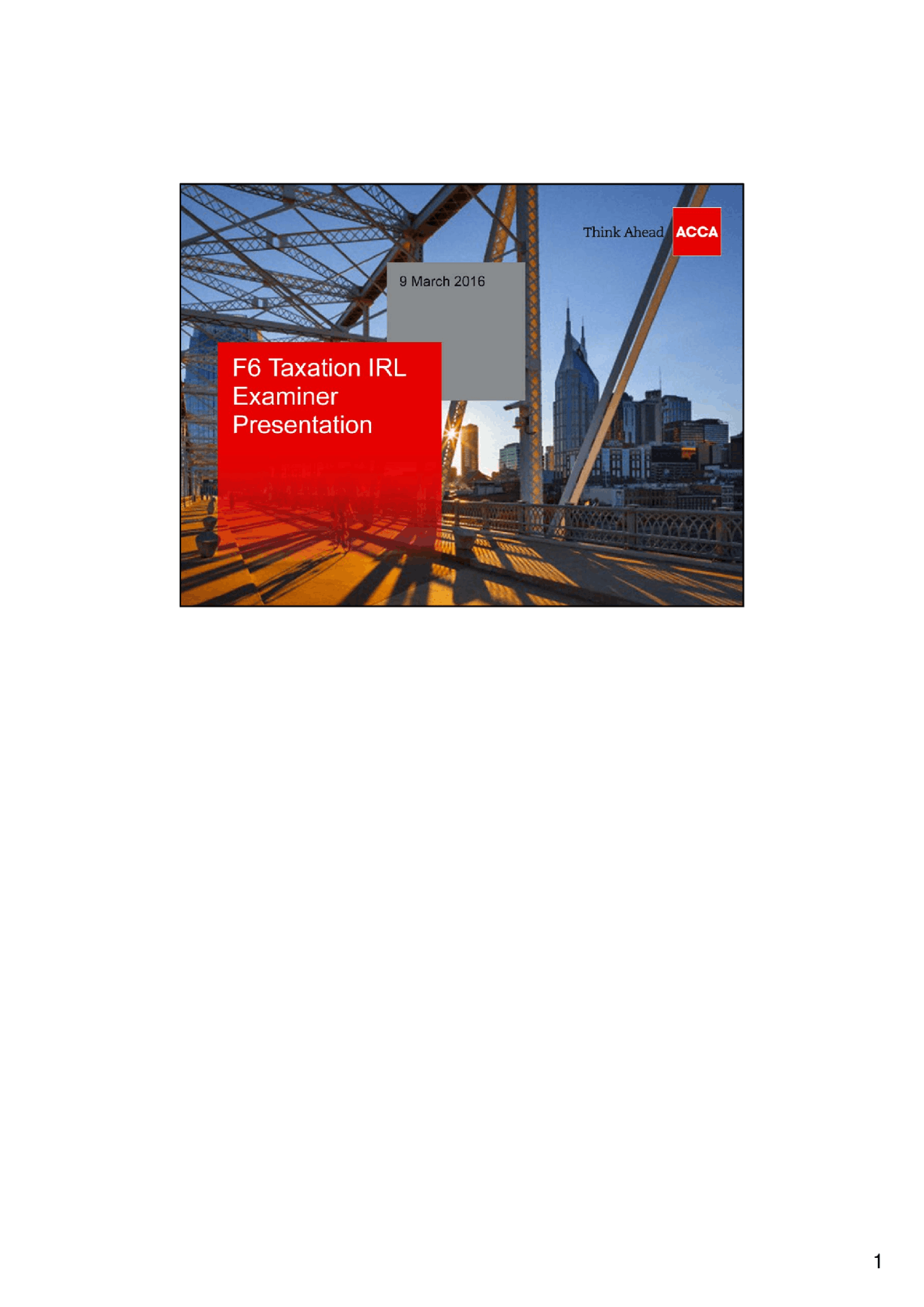 ACCA F6 Taxation (IRL) Exam Prep: Syllabus, Rates, Format, and ...