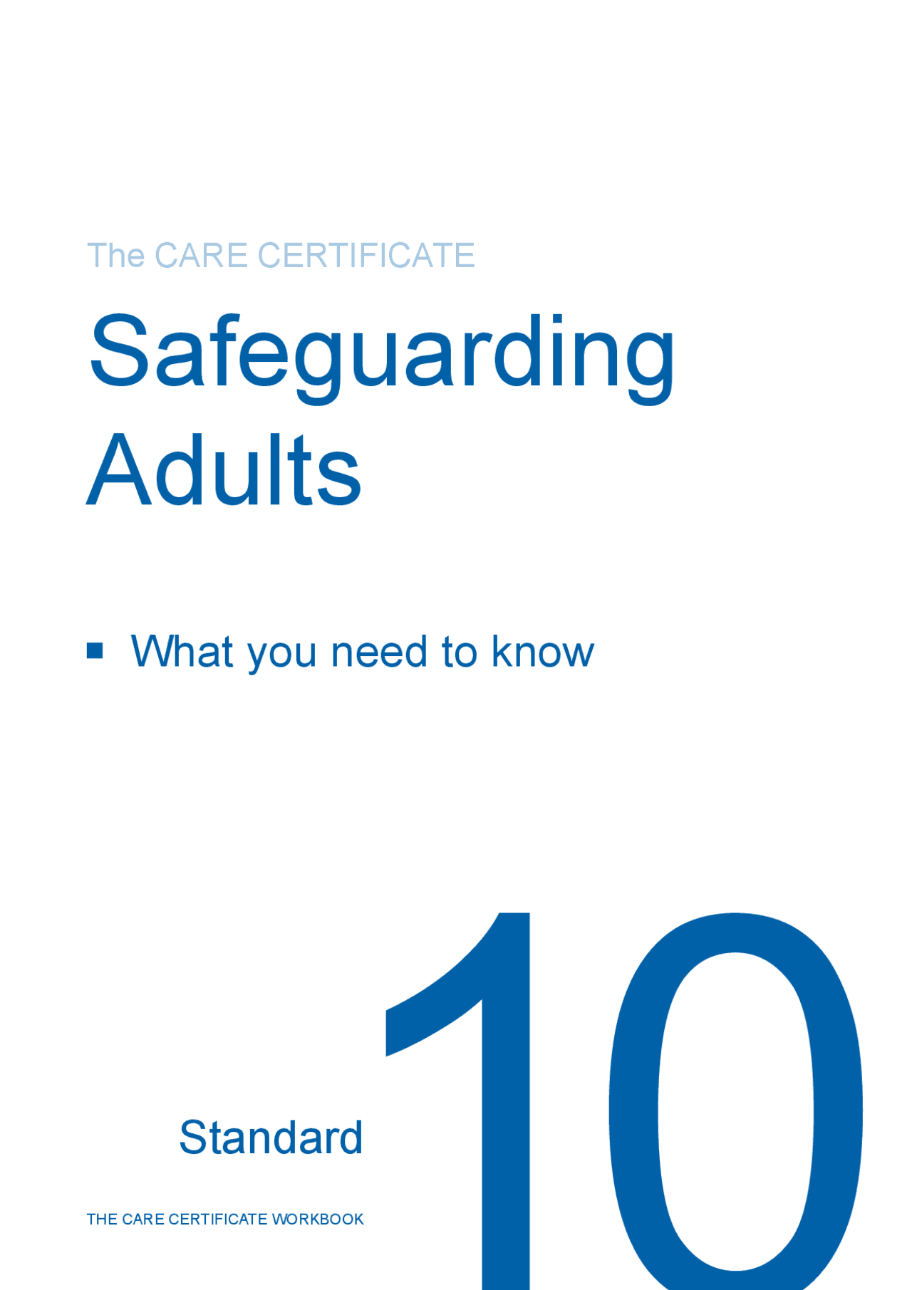The CARE CERTIFICATE - Safeguarding Adults | Summaries Law | Docsity