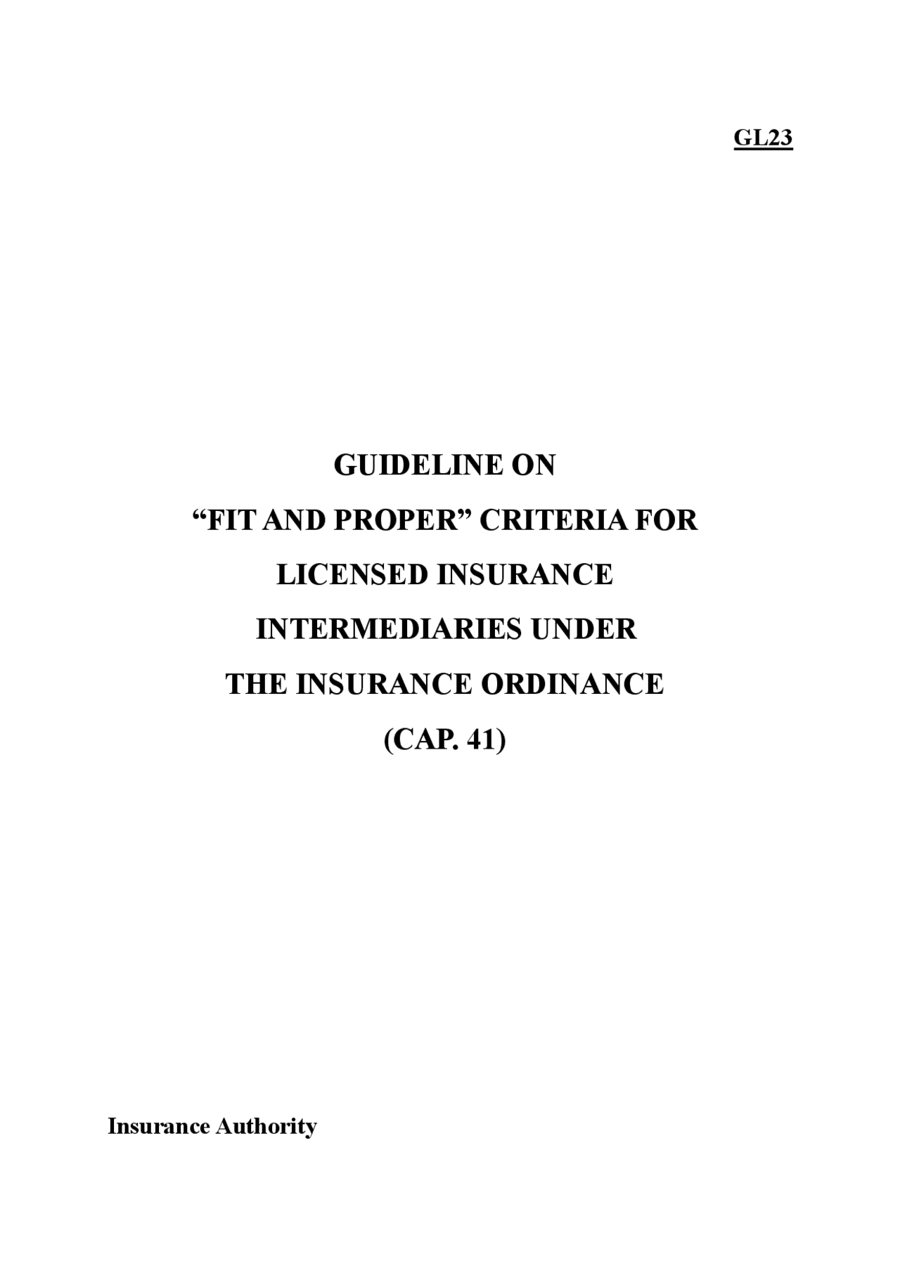 Guideline On Fit And Proper” Criteria For Summaries Business