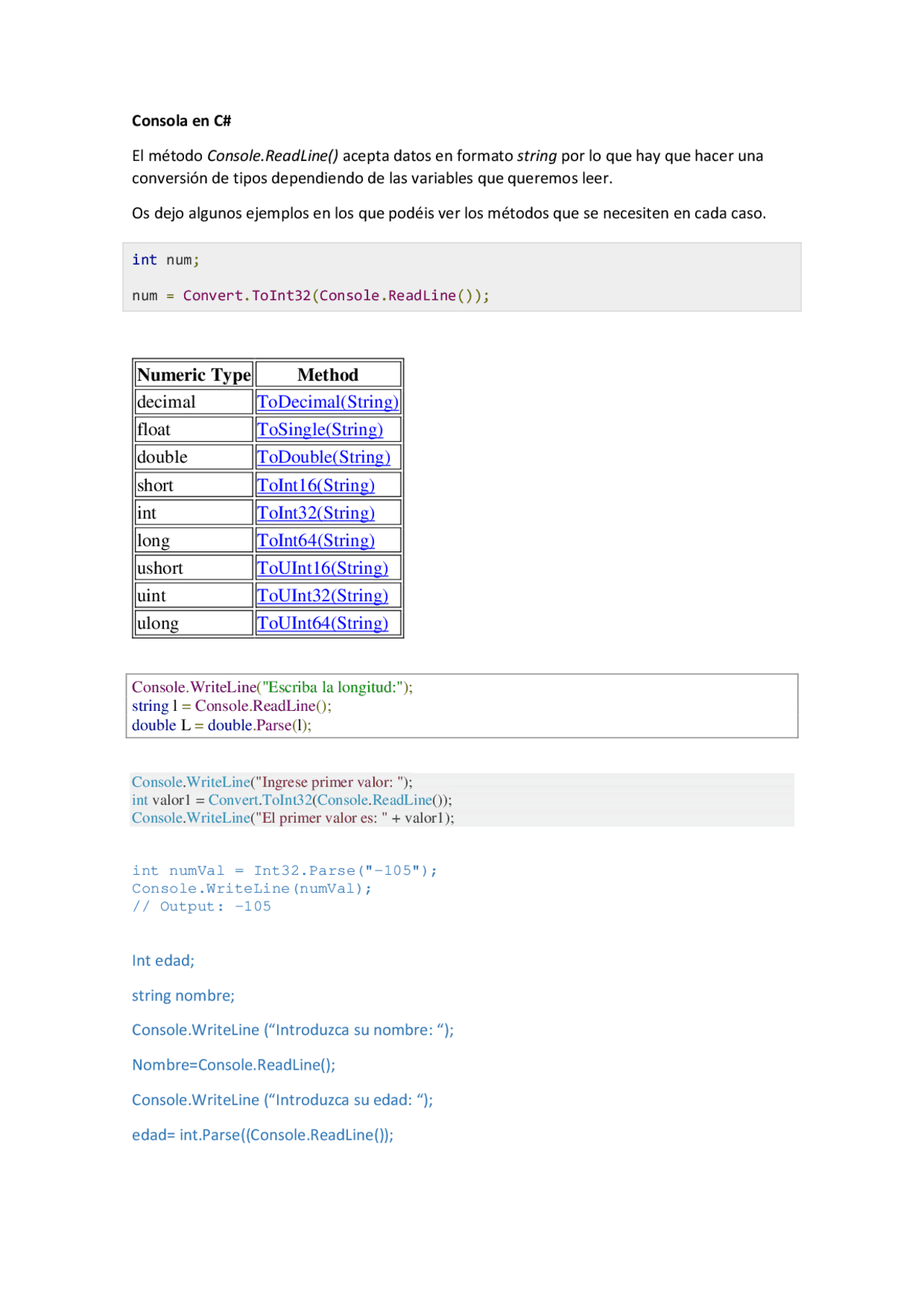 Numeric Type Method Decimal Todecimalstring Float Lecture Notes 0778