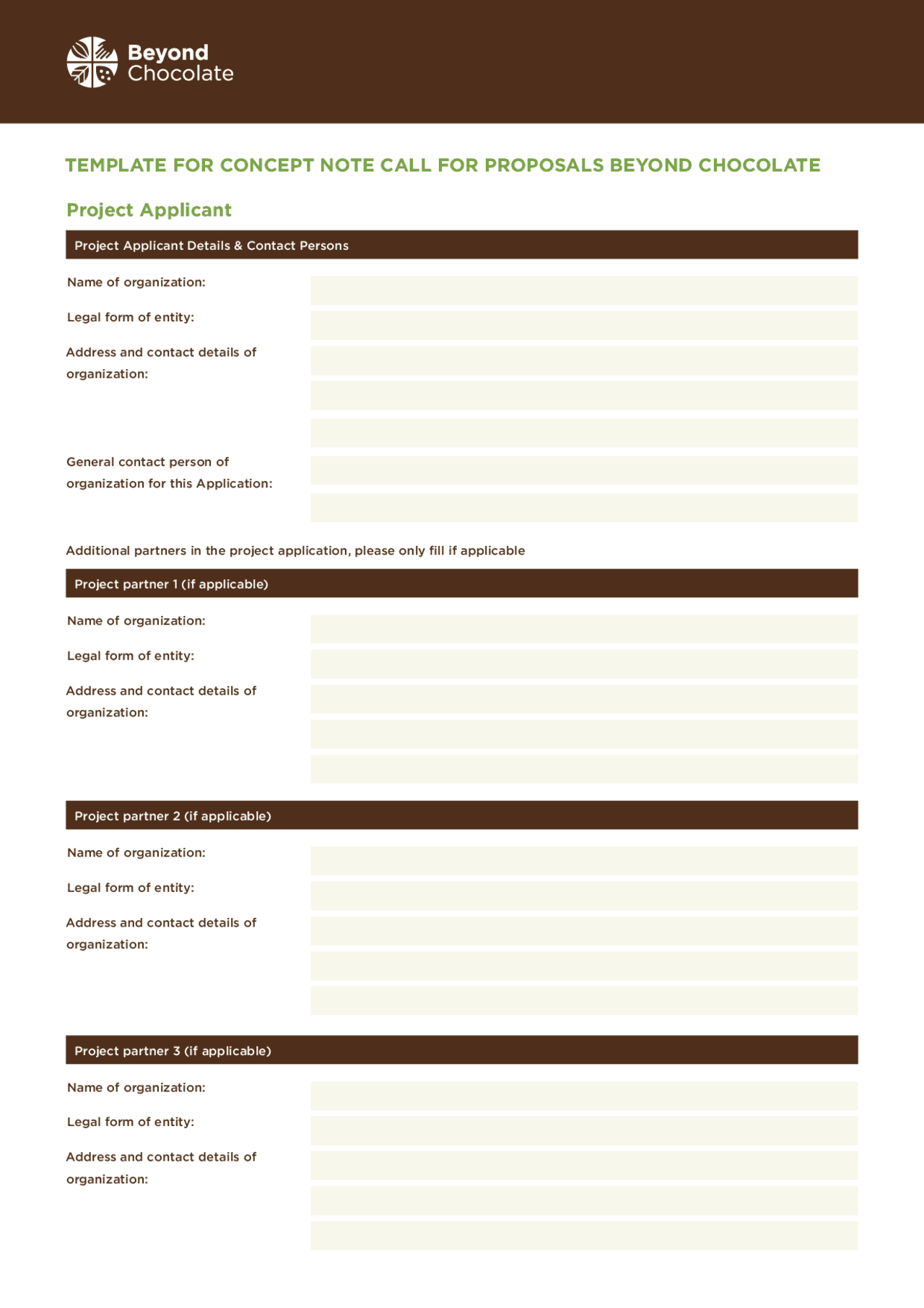 Template for concept note call for proposals beyond chocolate | Study ...