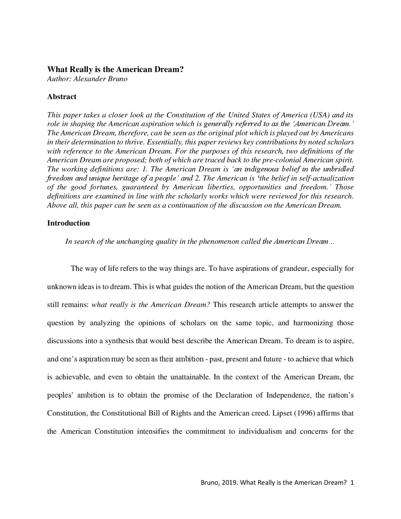 What Really is the American Dream? | Lecture notes History | Docsity