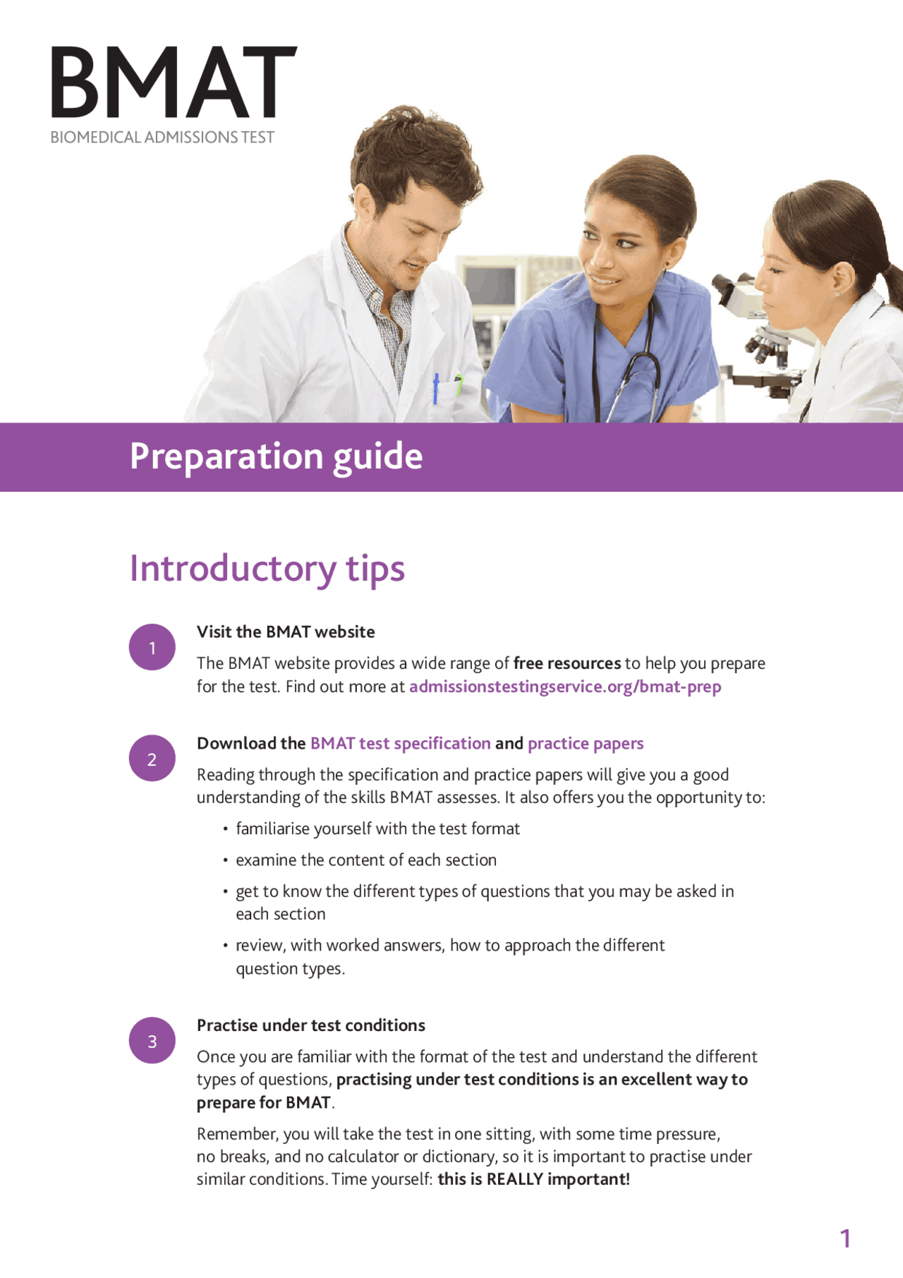 BMAT preparation guide | Study notes Biomedical Engineering | Docsity