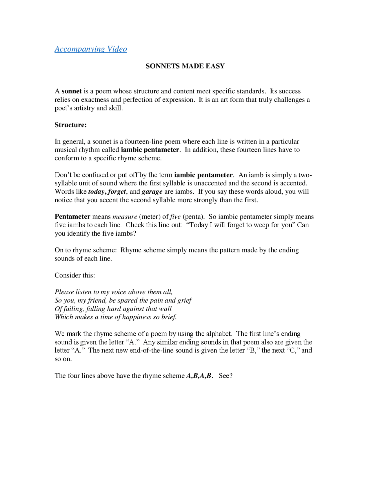 Understanding Sonnets: Structure, Rhyme Scheme, and Meaning | Study ...