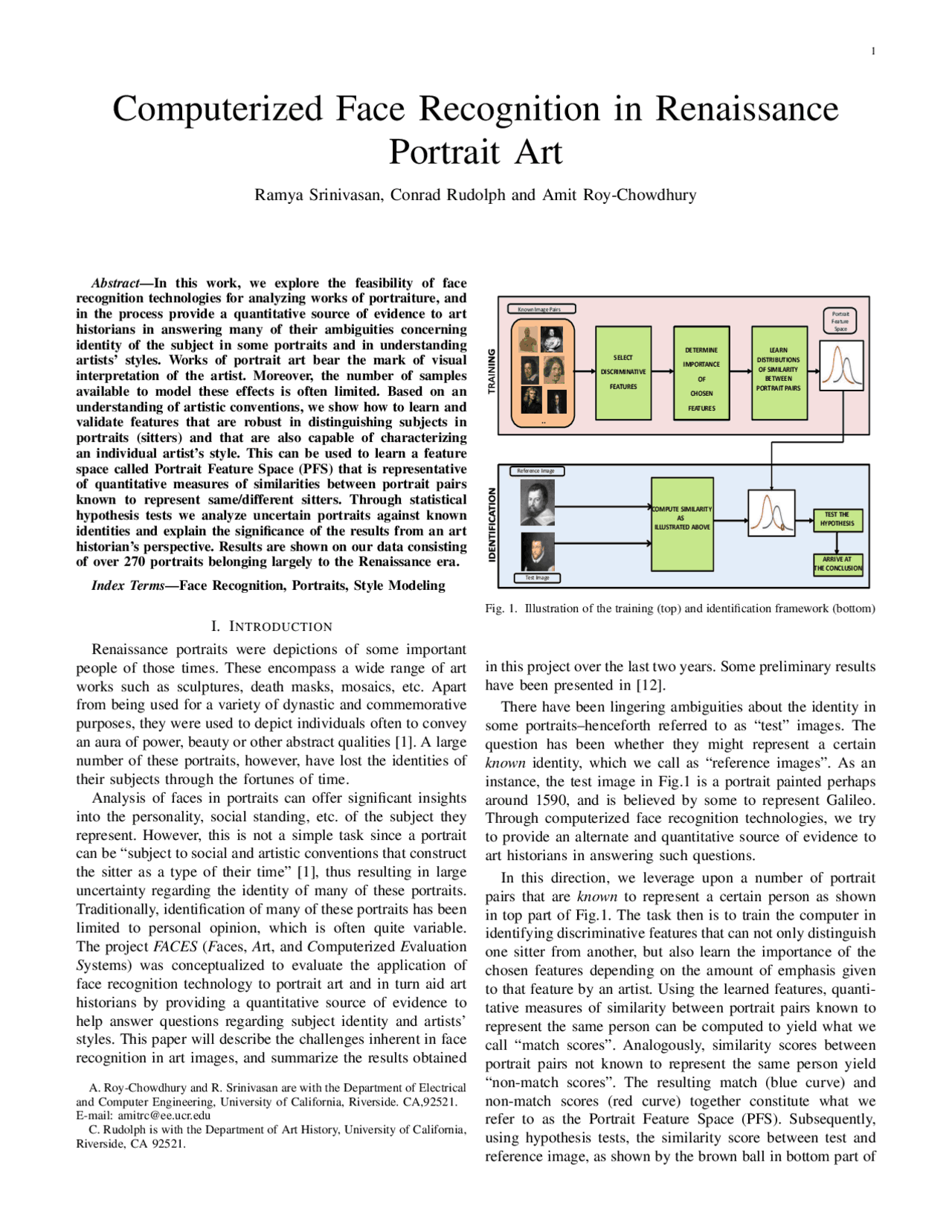 Computerized Face Recognition In Renaissance Portrait Art Summaries