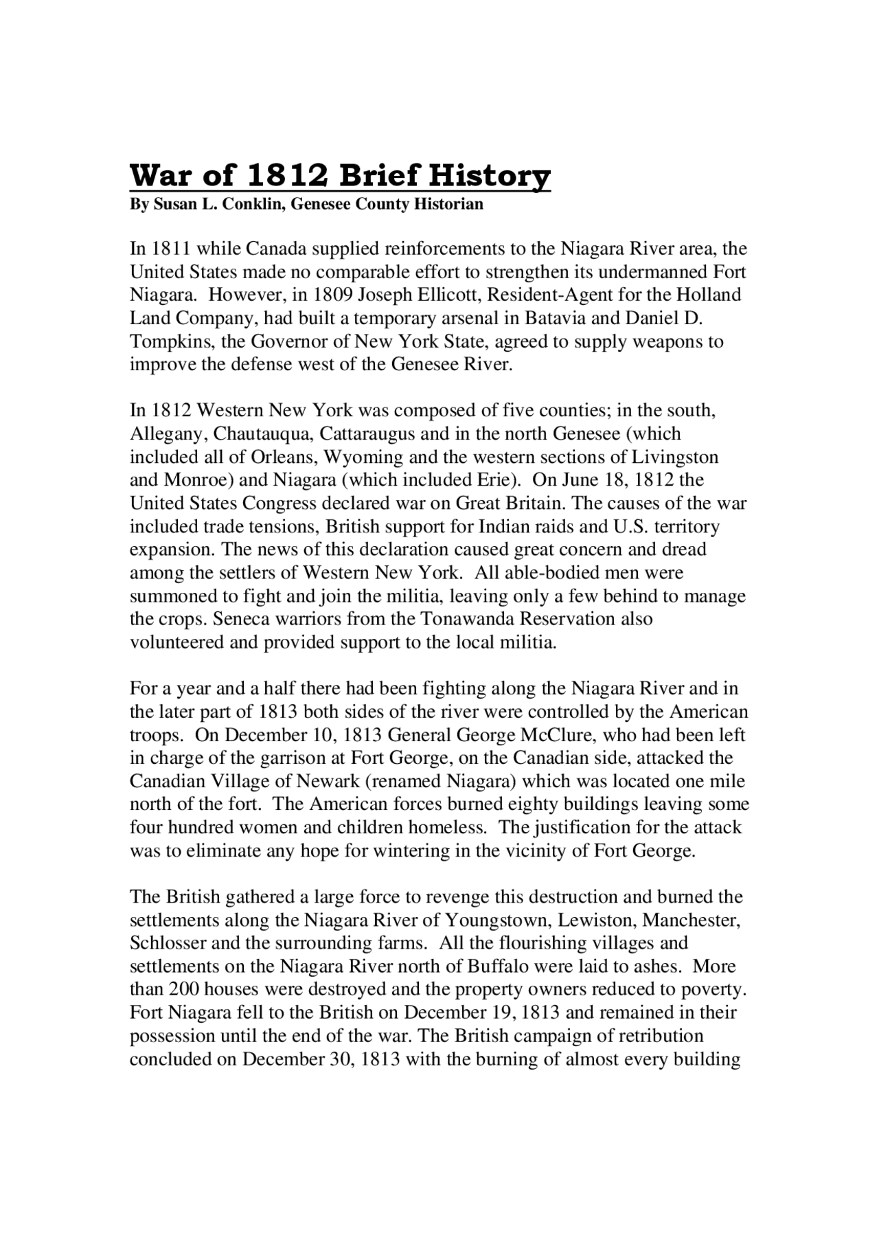 War of 1812 Brief History | Schemes and Mind Maps History | Docsity