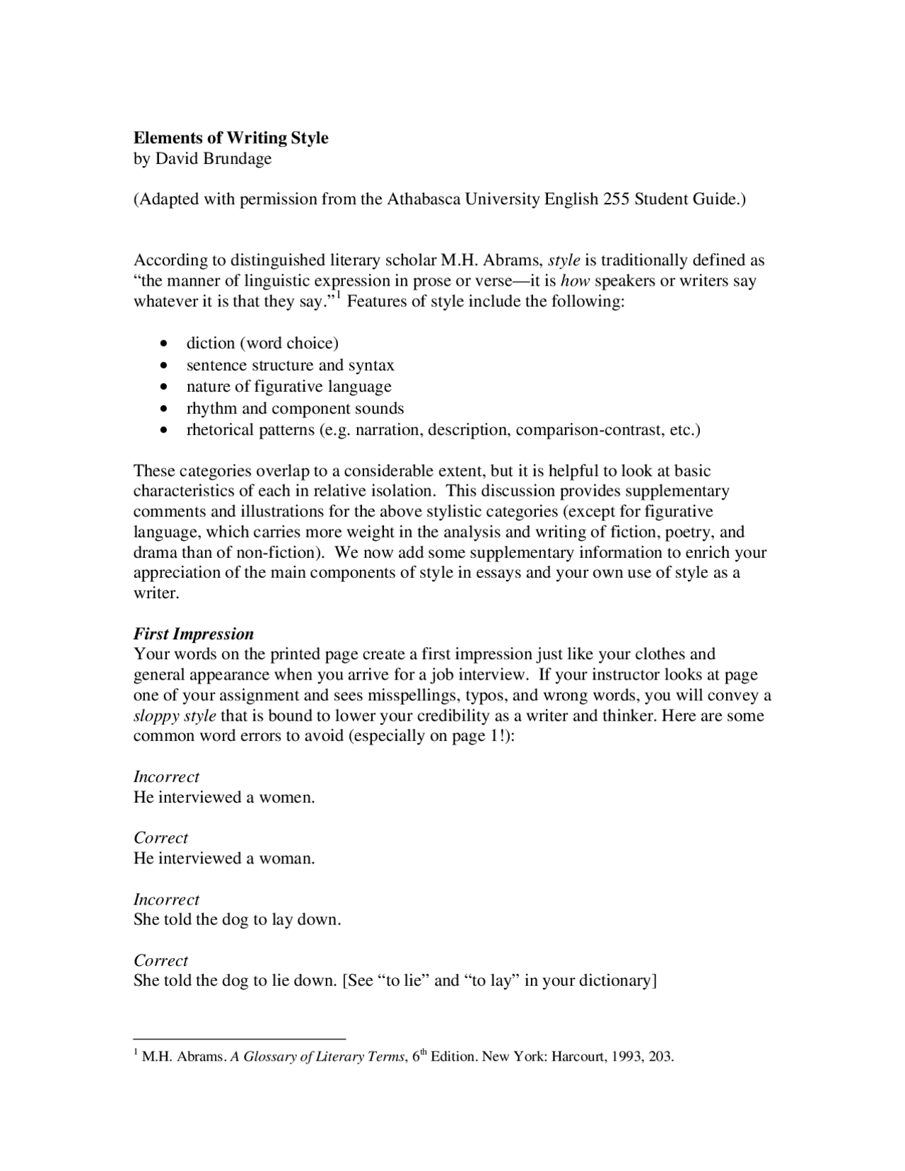 English Writing Style Words