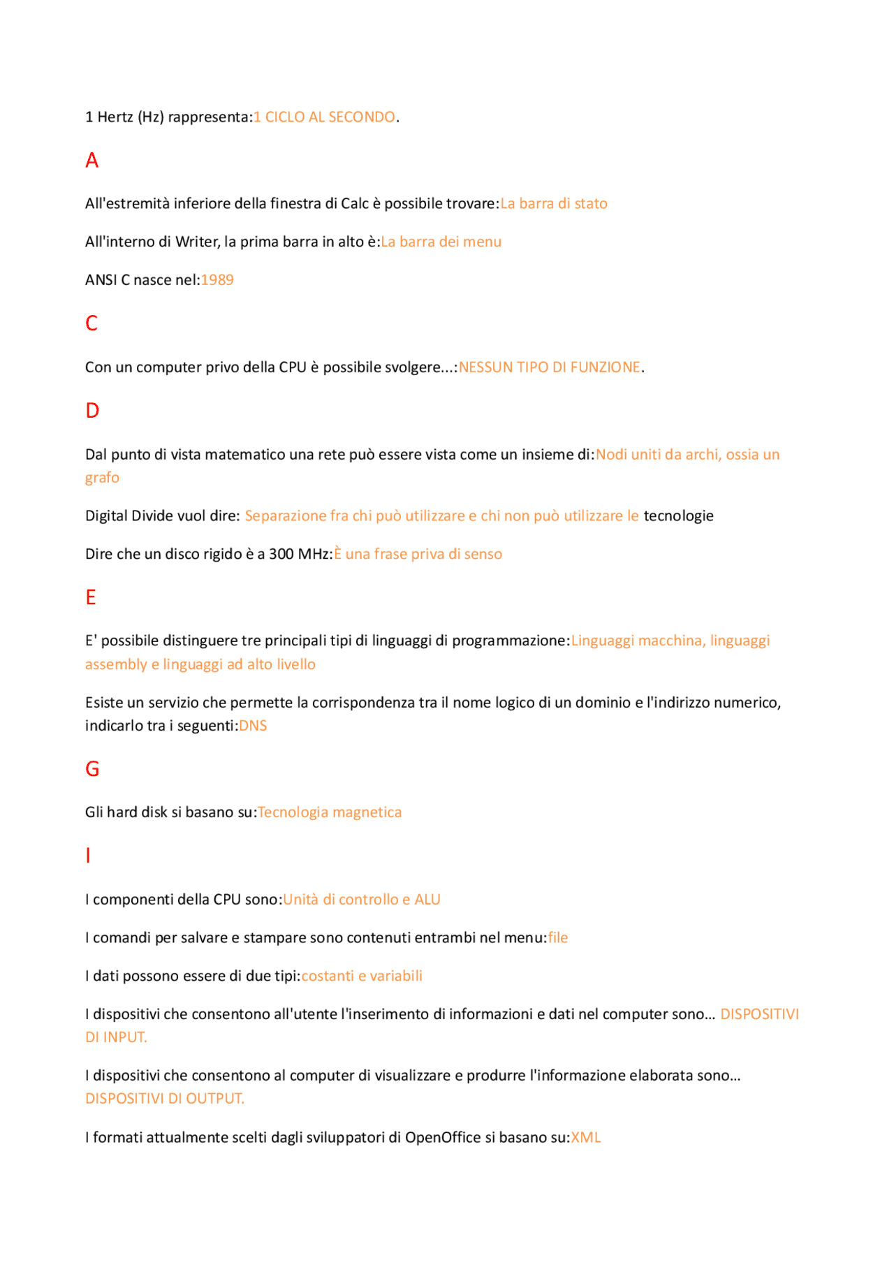 Prova Di Abilità Di Informatica Scienze Motorie Pegaso L22 Prove D