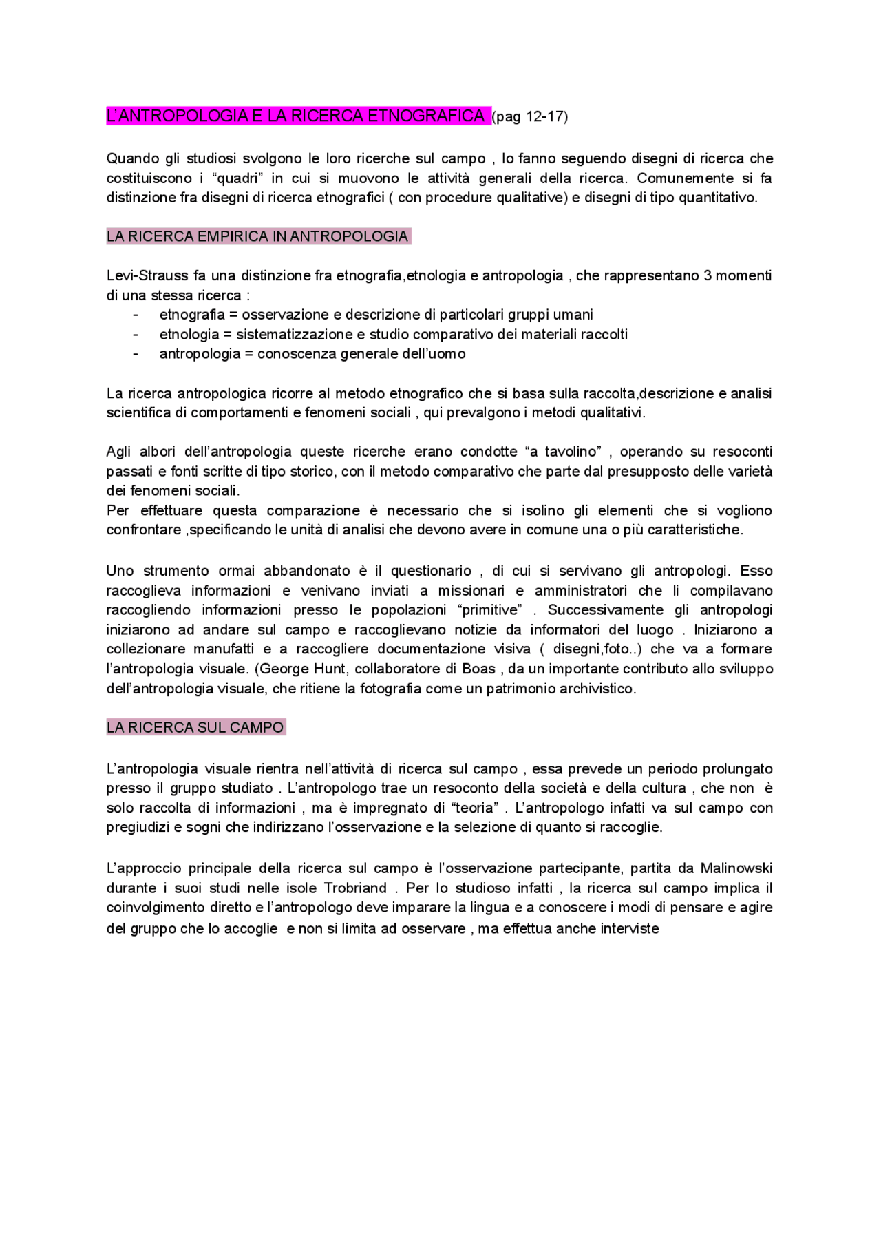 Scienze Umane Del Quinto Anno Liceo Appunti Di Scienze Umane Docsity