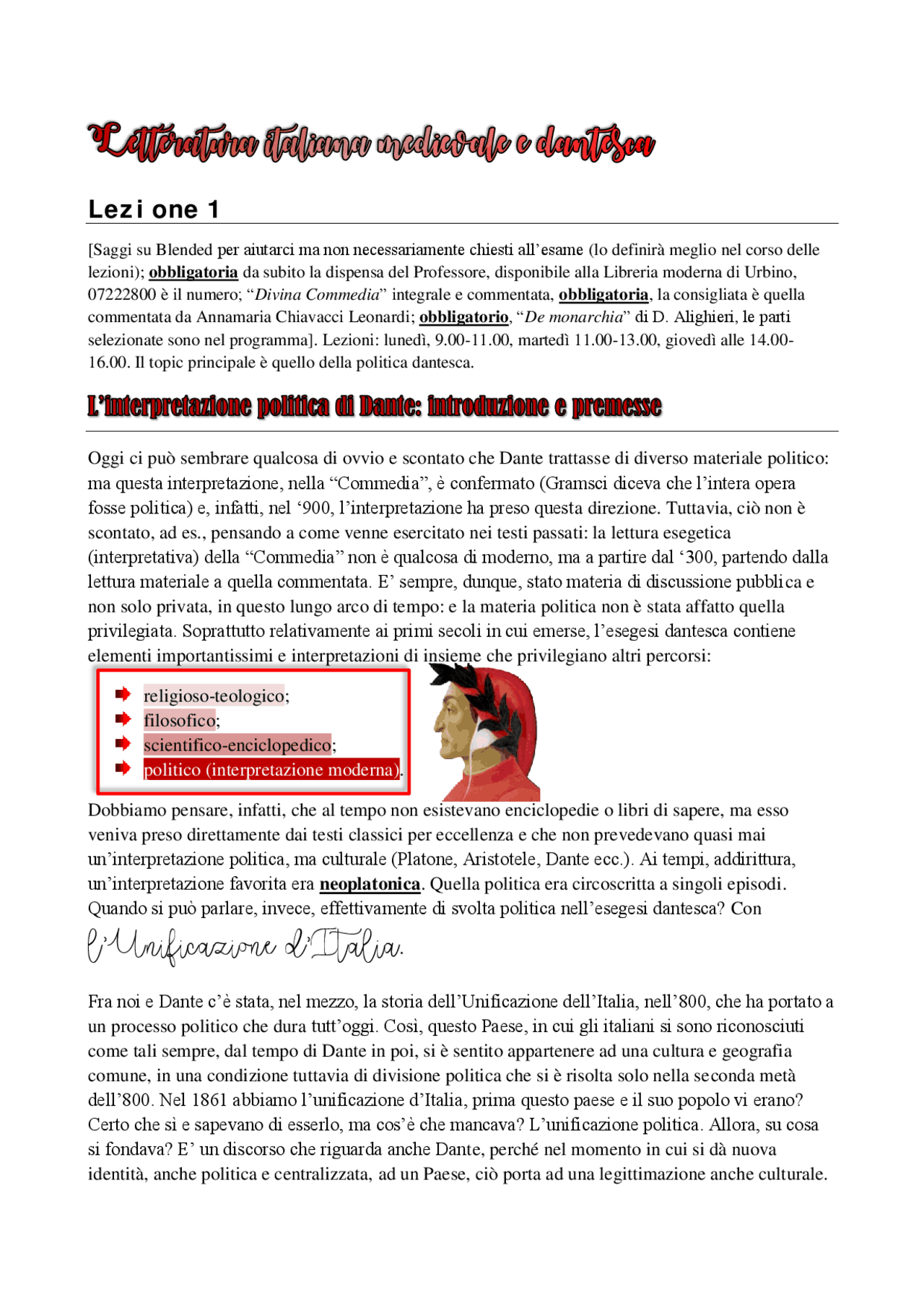 Appunti Di Letteratura Italiana Del Prof Corsaro Appunti Di