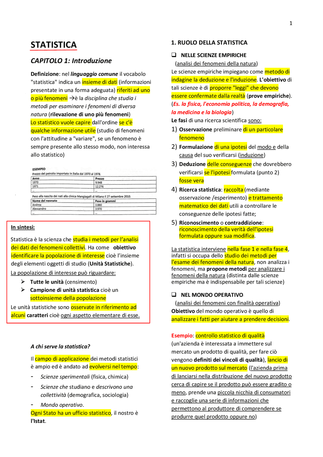 Dispense Di Statistica Dispense Di Statistica Docsity