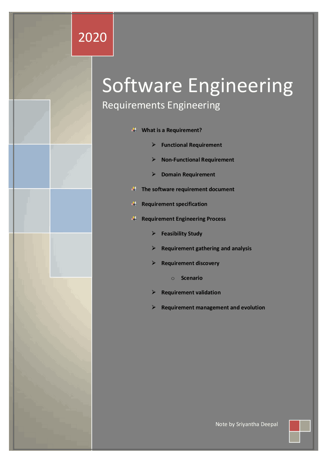 Requirement Engineering Study Note | Study notes Software Engineering ...