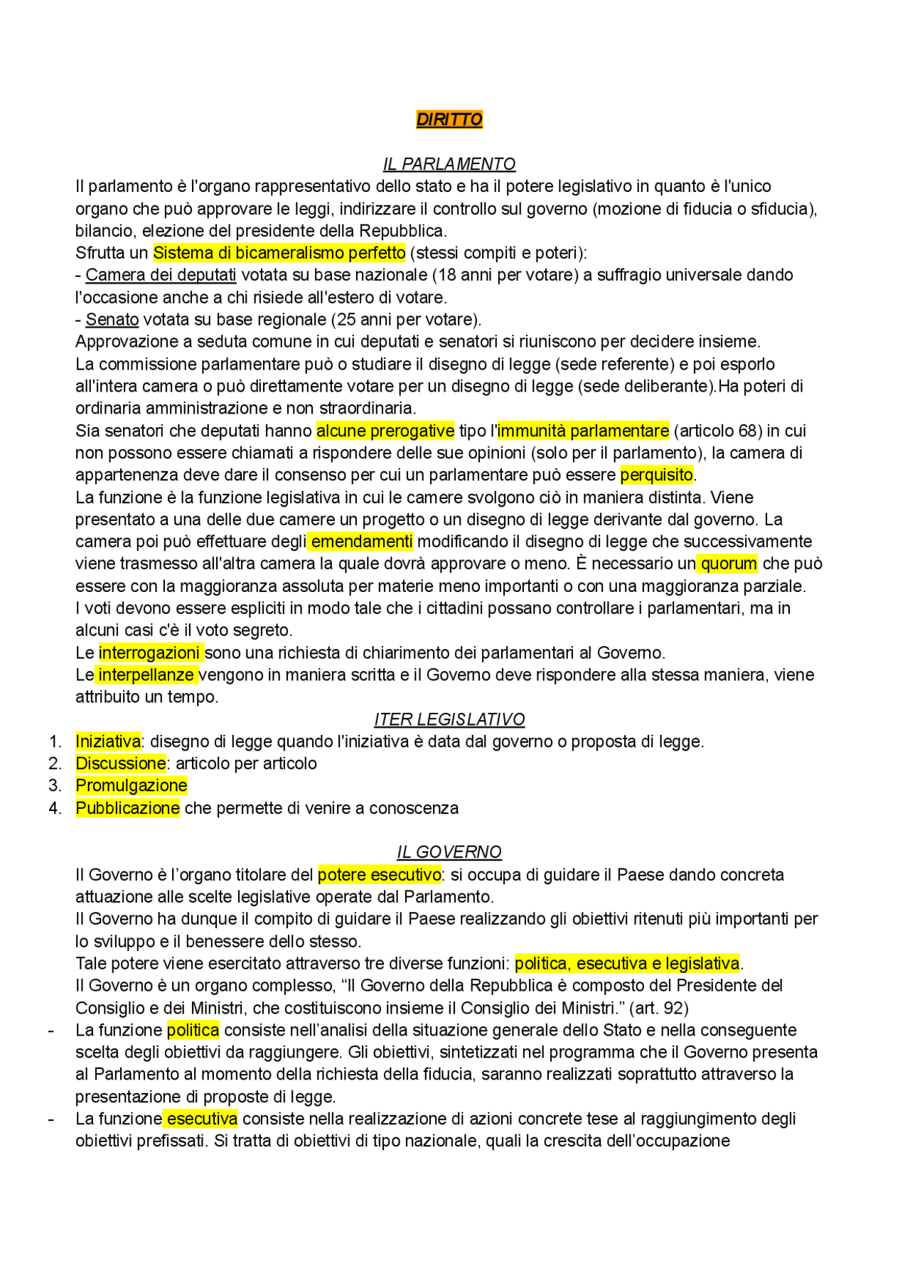 Governo, parlamento, fascismo in educazione civica (ITALIANO,DIRITTO E ...