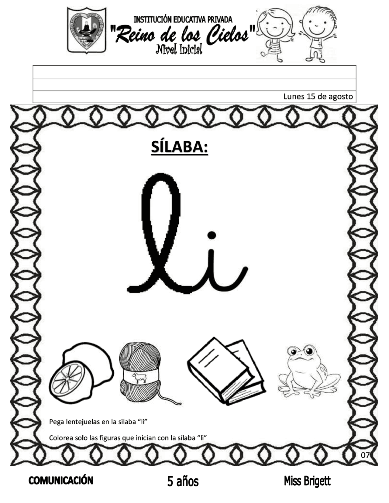 Actividades de aprendizaje de sílabas | Resúmenes de Matemáticas ...