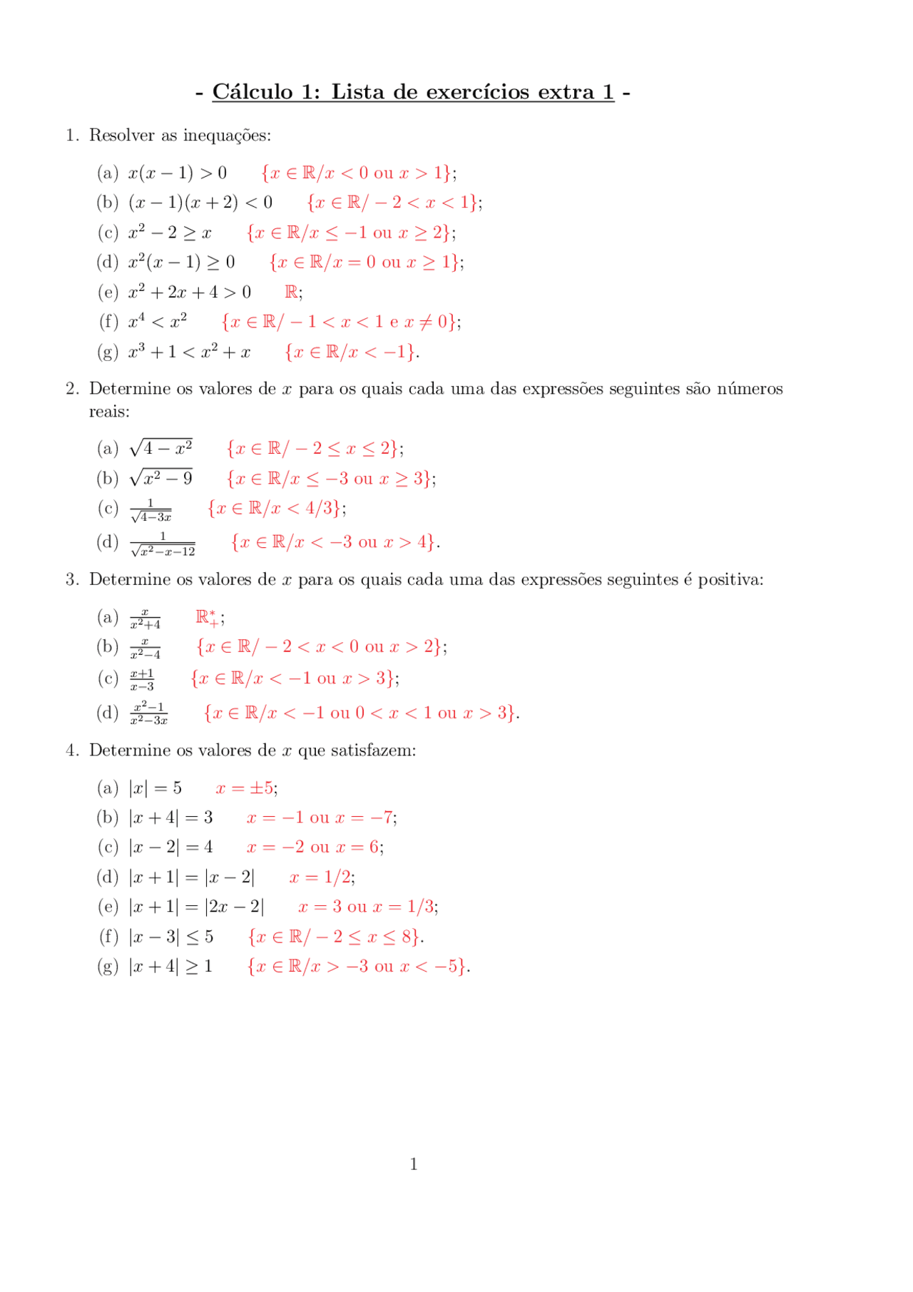 Lista De Exercicios 2 Exercícios Cálculo Docsity