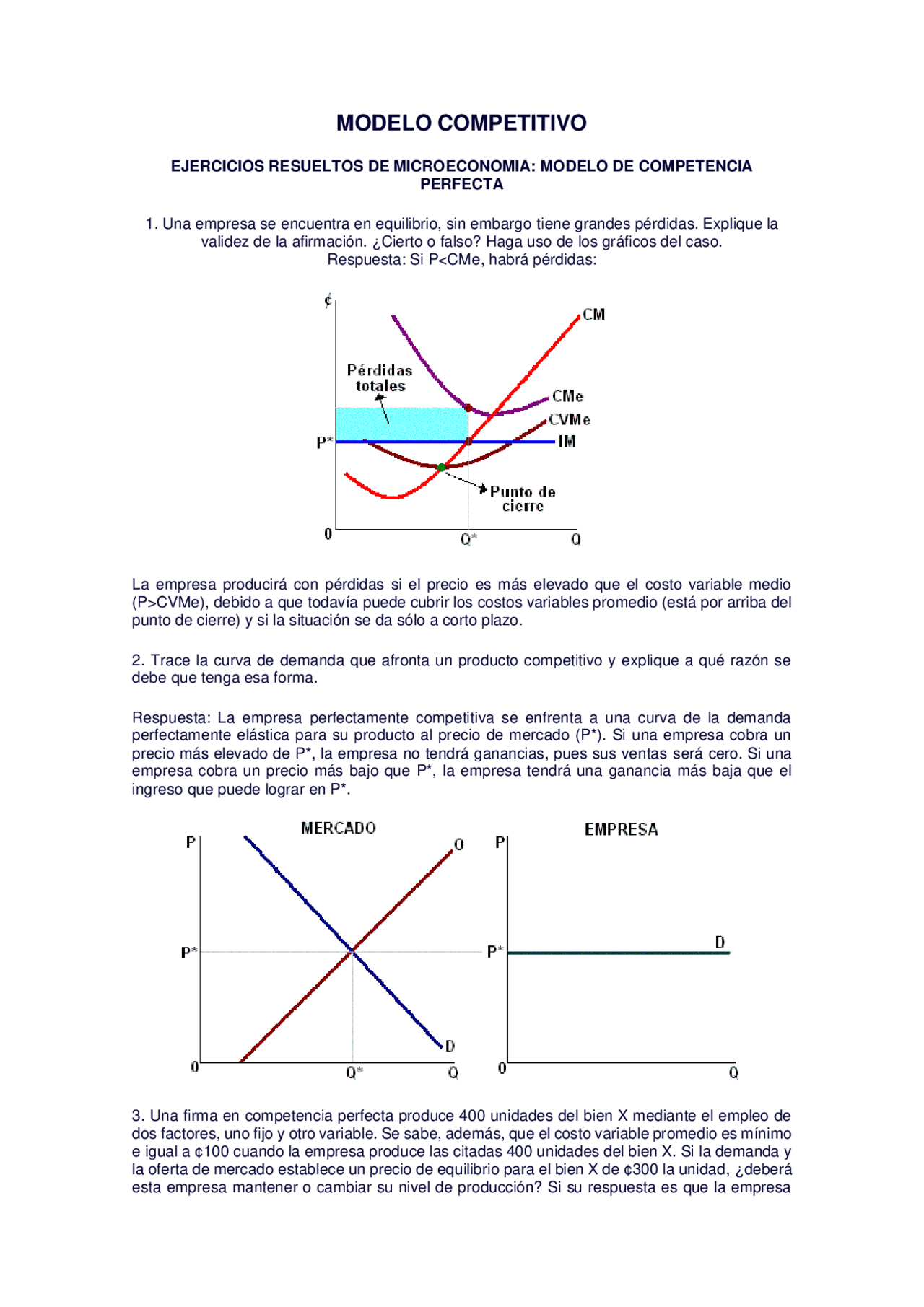 Resolución De Ejercicios Ejercicios De Economía Docsity