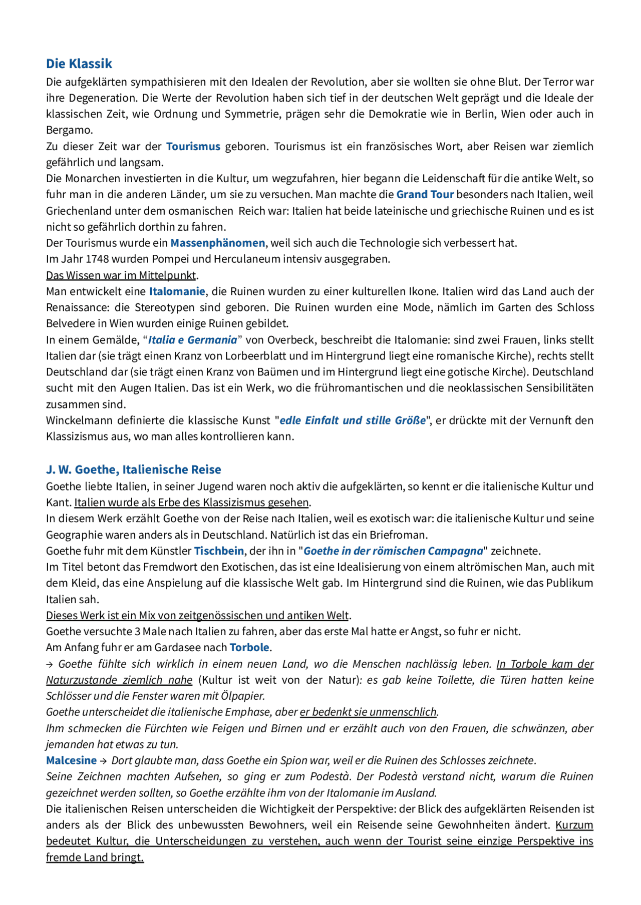 Klassik Und Sturm Und Drang Appunti Di Tedesco Docsity