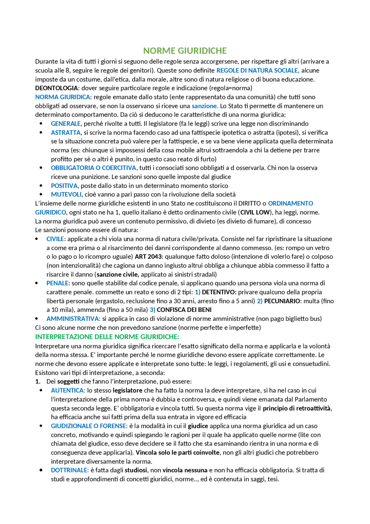 Norme Giuridiche E Fonti Del Diritto Appunti Di Diritto Docsity