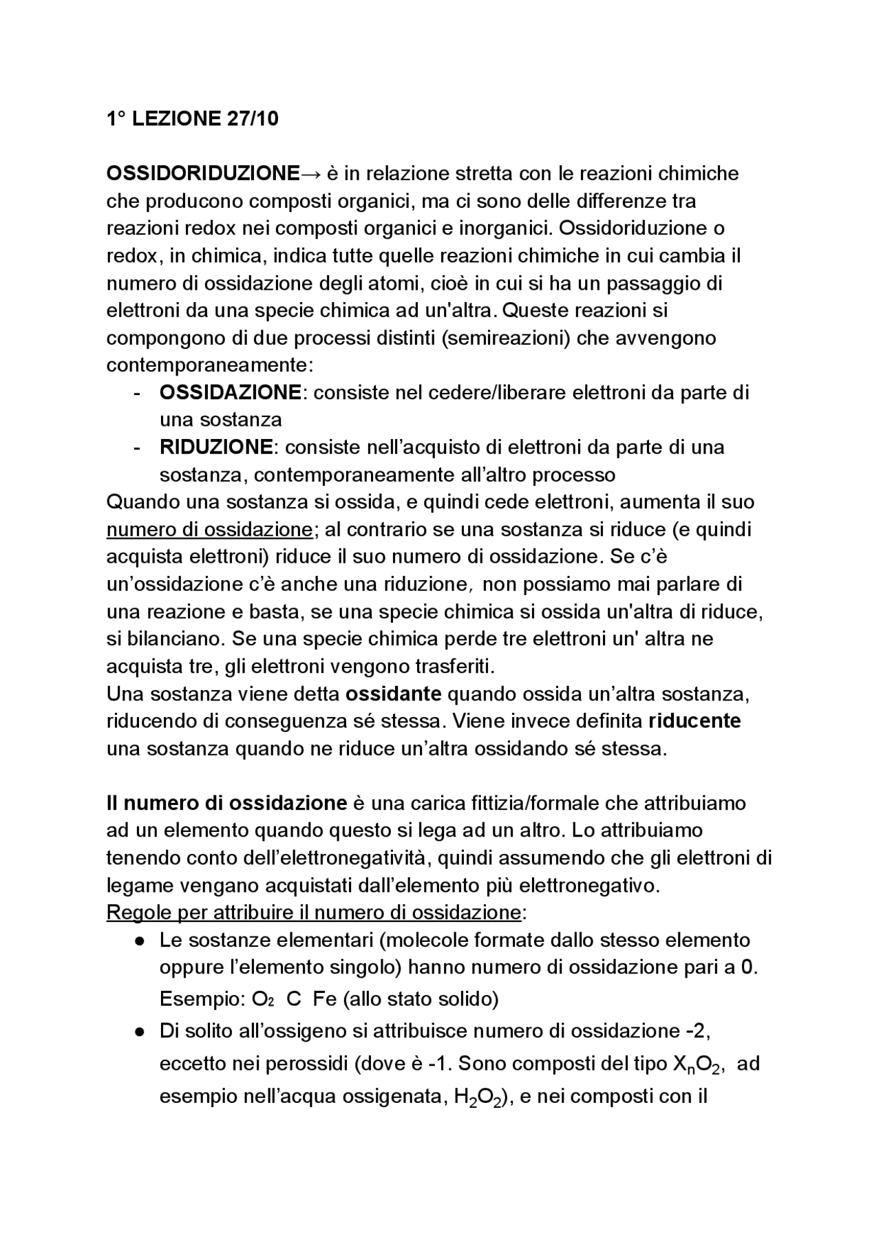 Bilanciamento Ossidoriduzioni 3 Lezioni Appunti Di Chimica Docsity