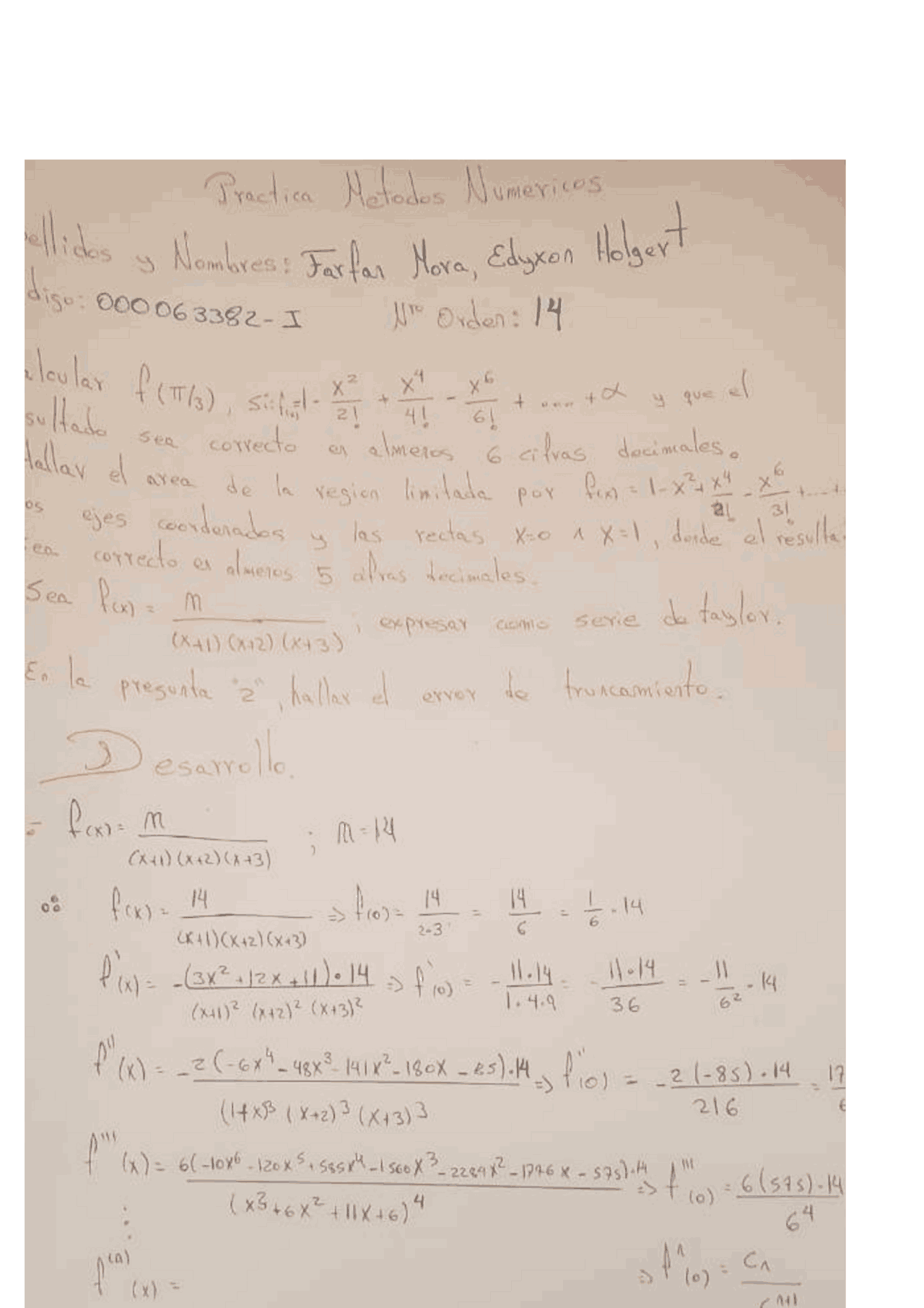 Resolucion De Ejercicio Ejercicios De Métodos Numéricos Docsity