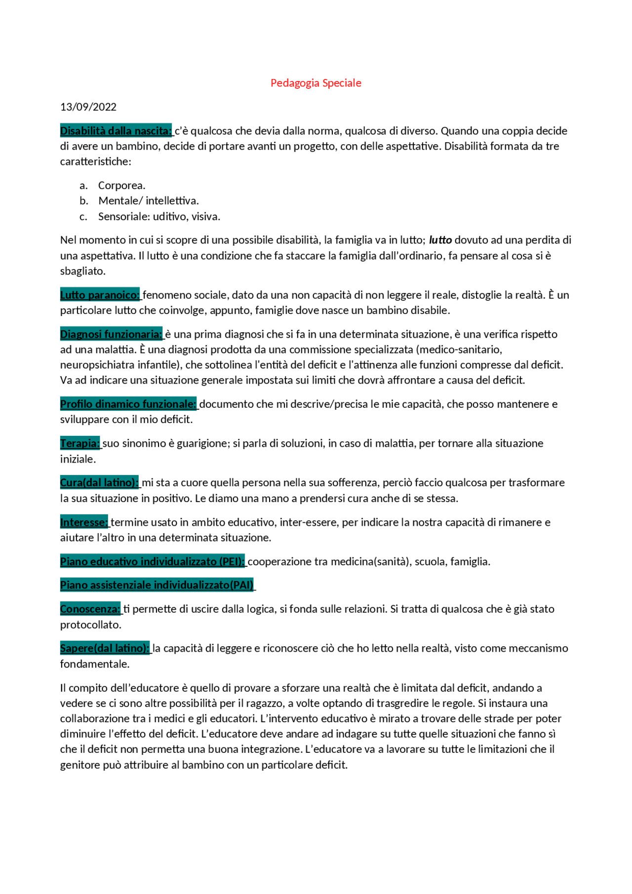 Appunti Prime Lezioni Schemi E Mappe Concettuali Di Pedagogia Docsity