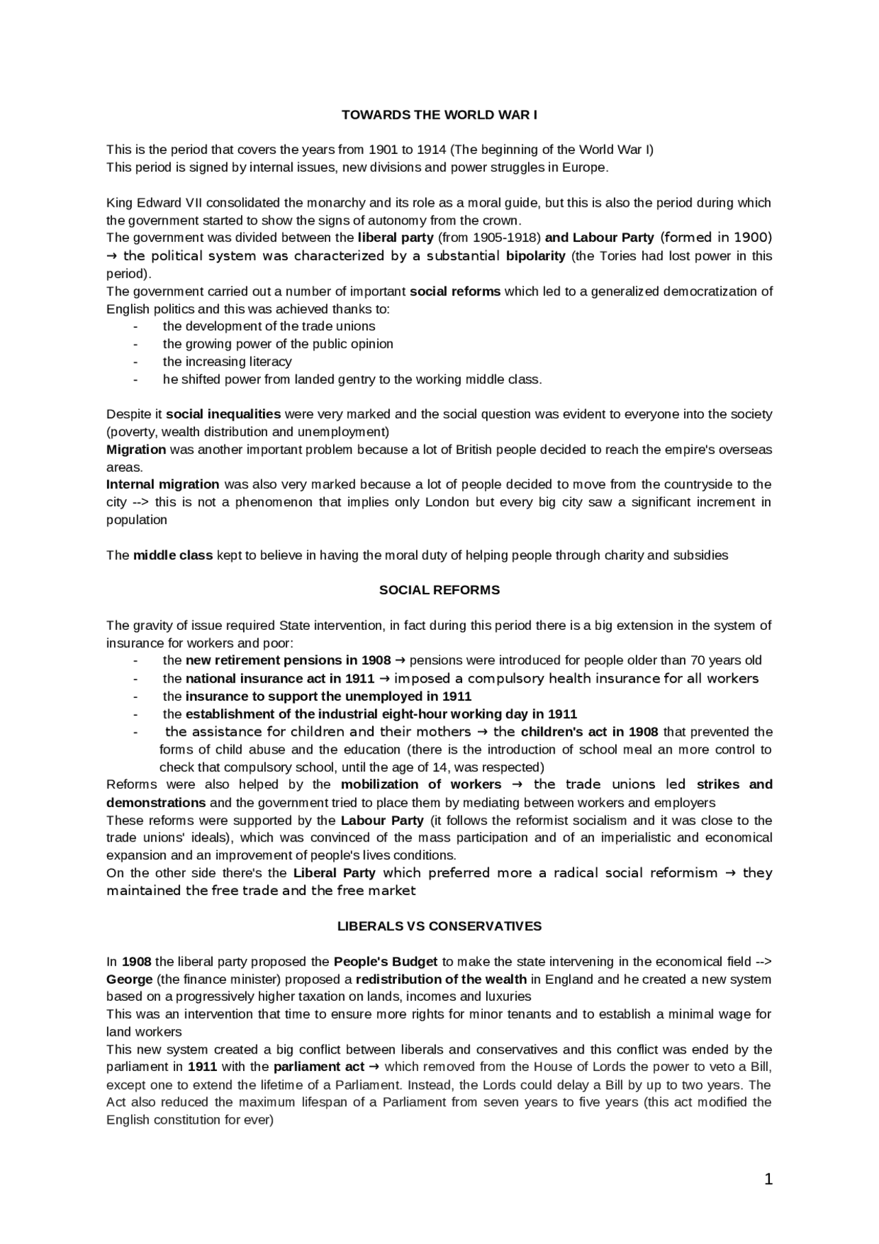 Towards The Two Wars Appunti Di Inglese Docsity