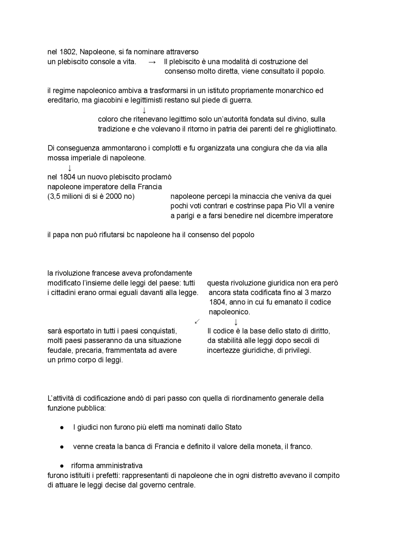 Napoleone dalla carica di console a vita | Appunti di Storia | Docsity