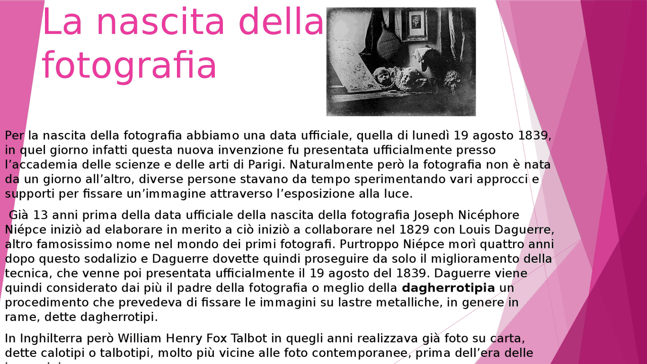 Storia Della Fotografia Slide Di Arte E Territorio Docsity