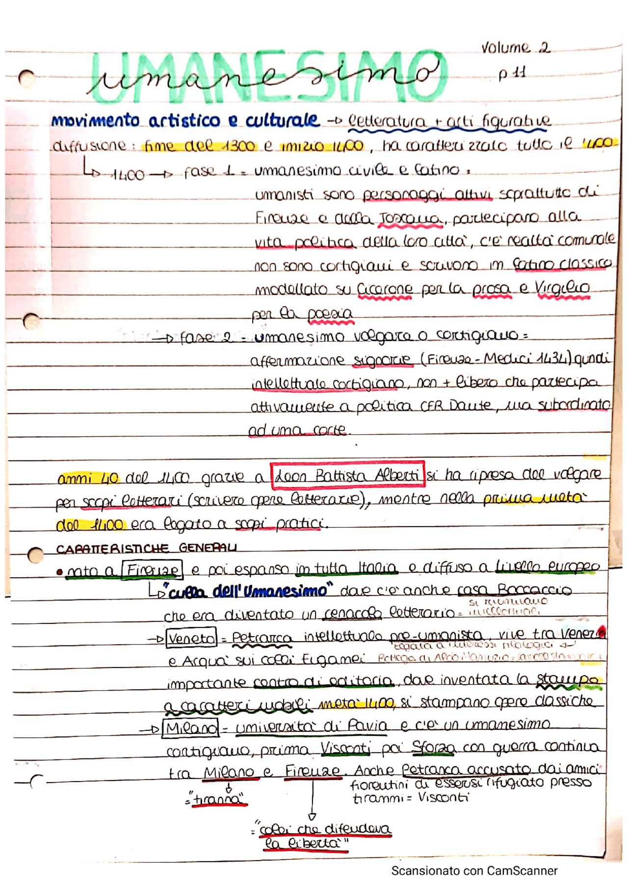 Umanesimo: movimento artistico e culturale | Appunti di Italiano | Docsity