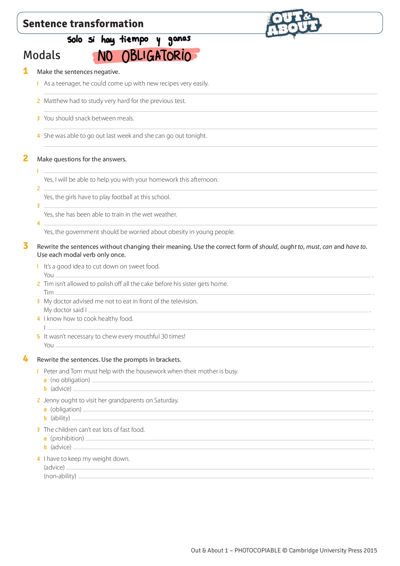 Explicación Gramática Inglesa Esercizi Di Inglese Docsity
