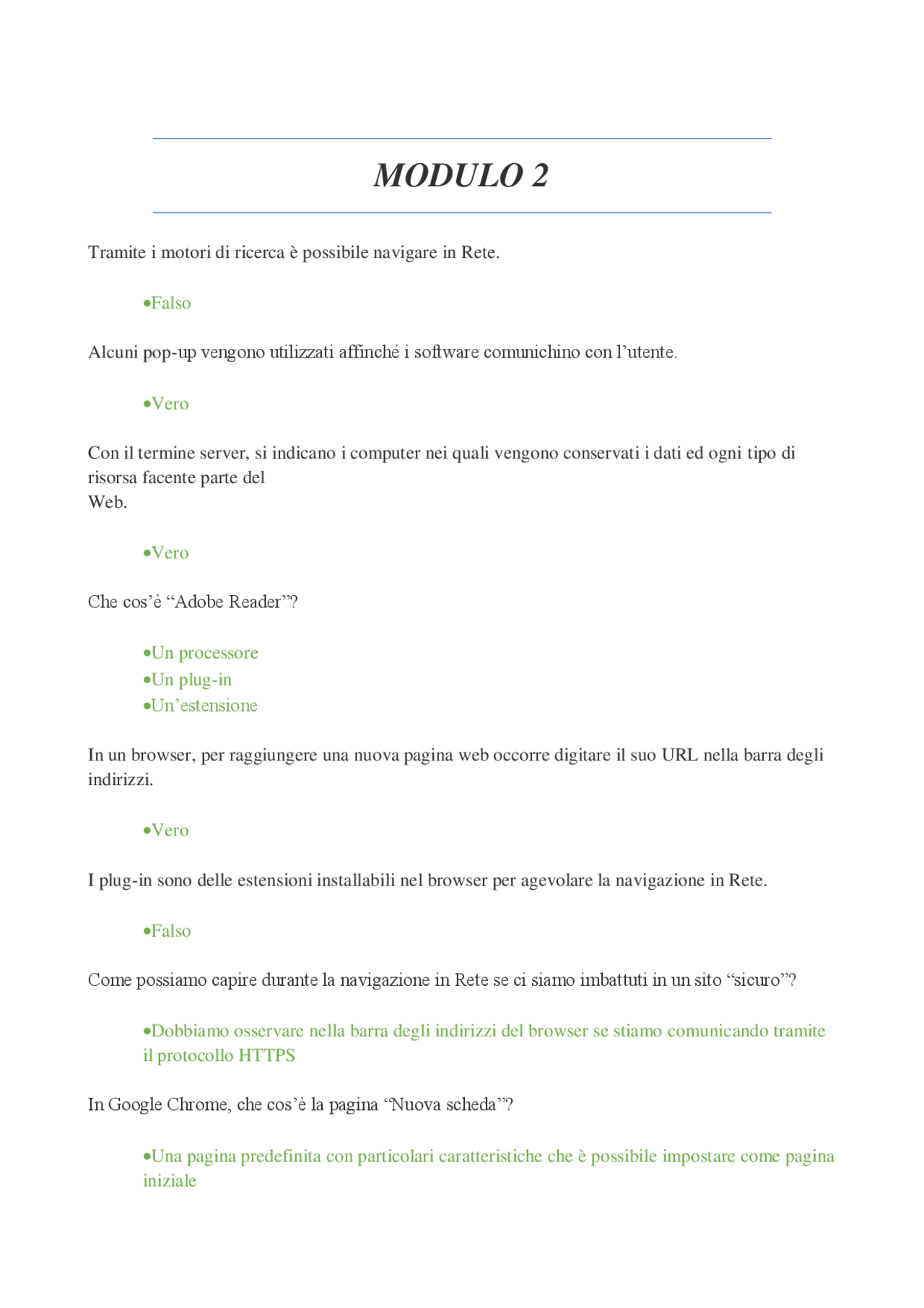 Soluzioni Per Attestato Eipass 7 Moduli User Modulo 2 Prove Desame