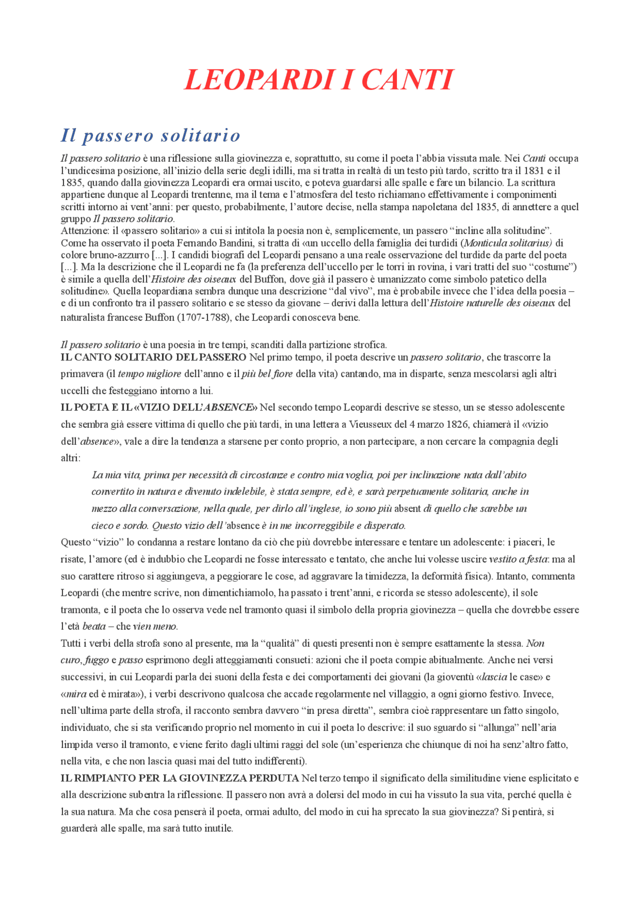 I Canti di Leopardi analisi | Study Guides, Projects, Research Italian ...
