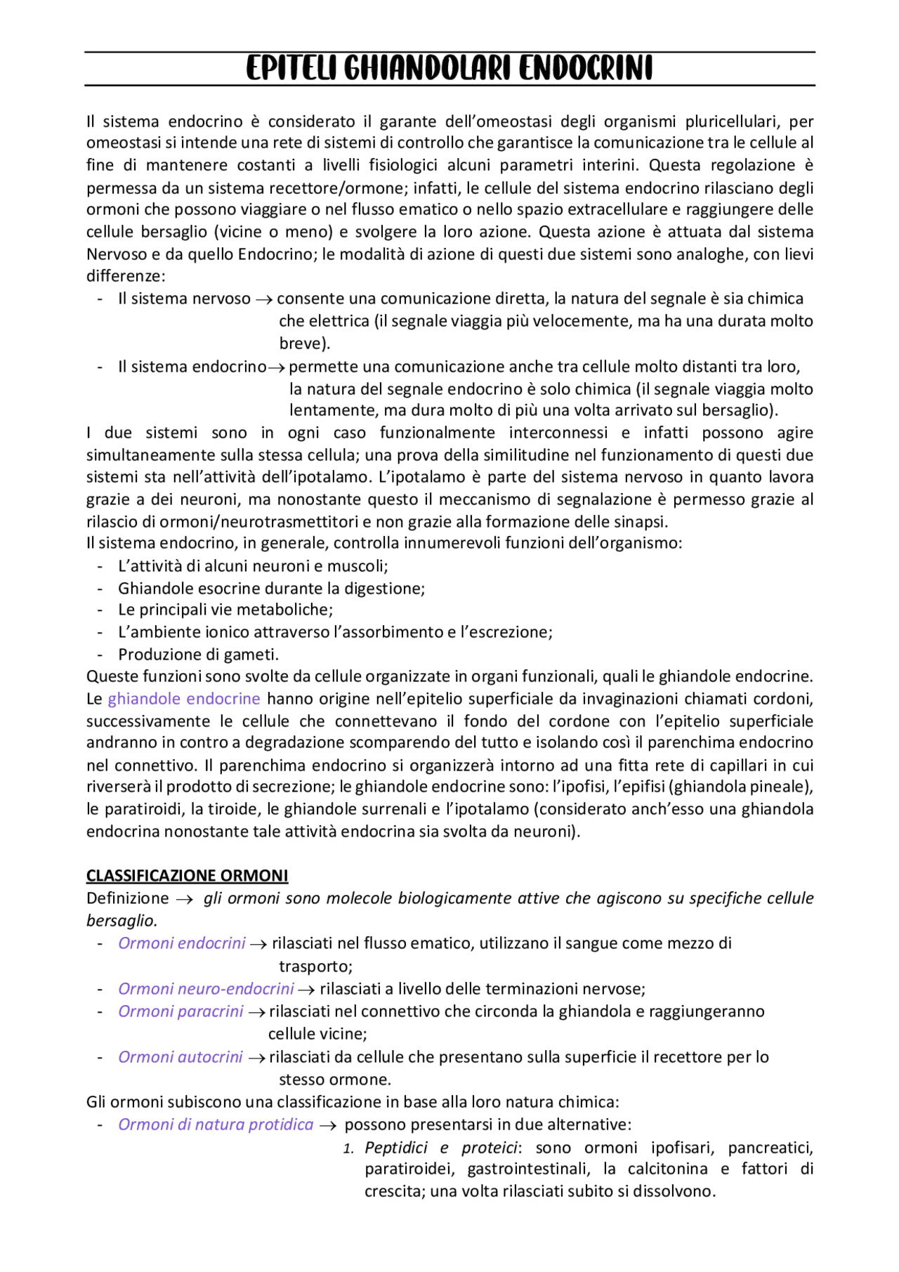 Epitelio Ghiandolare Endocrino Dispense Di Istologia Docsity