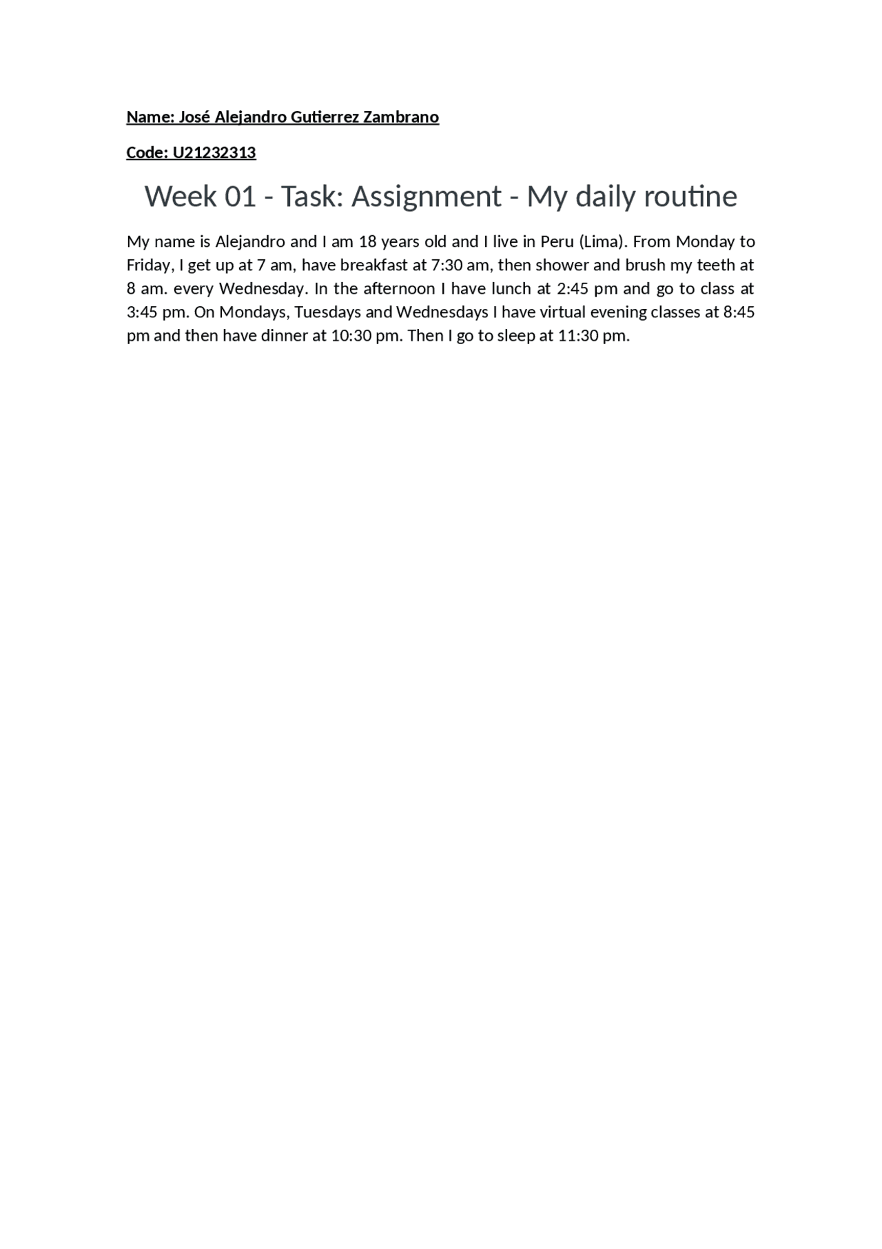 Week 01 Task Assignment My Daily Routine Esquemas Y Mapas