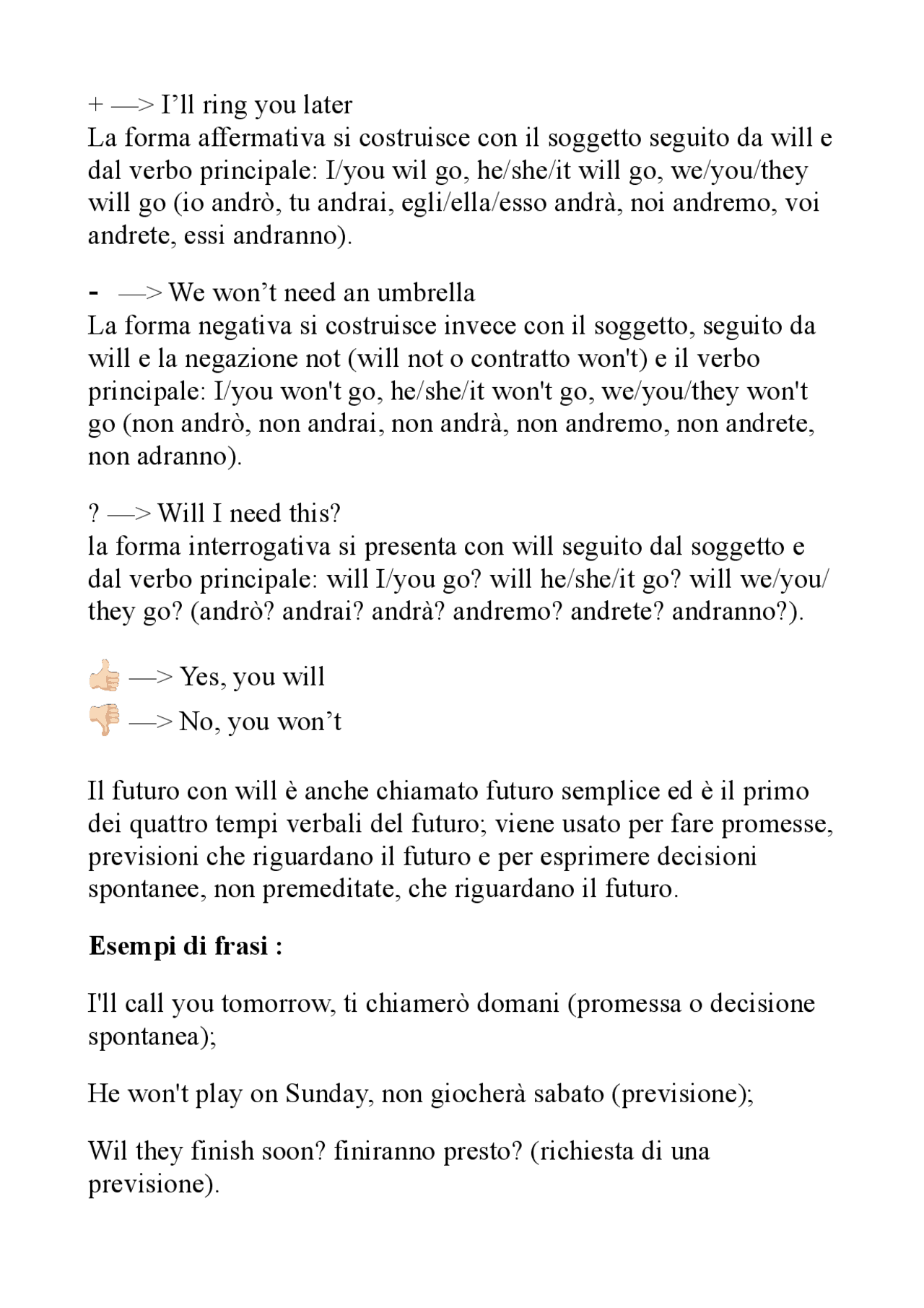 Schemi di inglese sul futuro e passato (tempi verbali) | Schemi e mappe ...