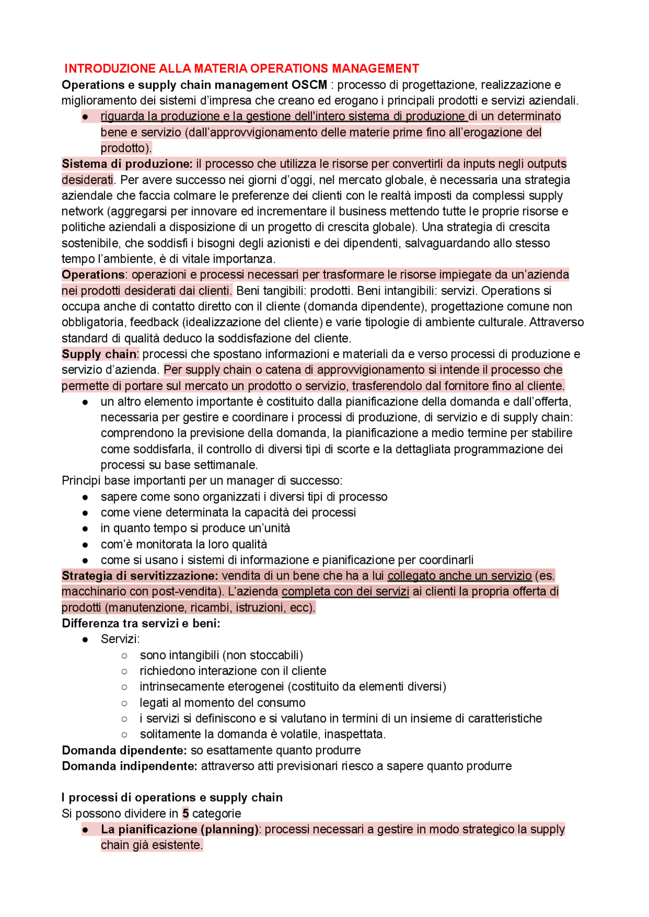 Operations management | Appunti di Sistemi Operativi | Docsity