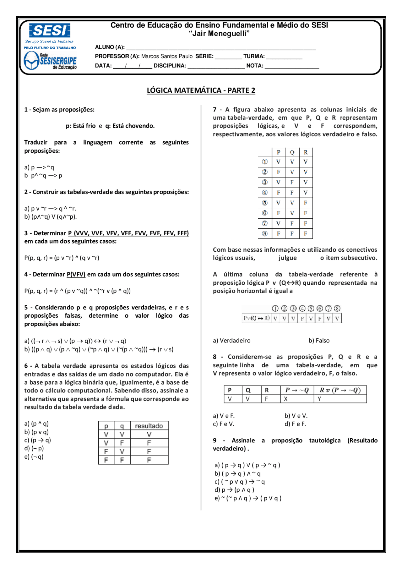 Exercícios Diversos de Matemática do 1° ano | Exercícios Matemática | Docsity